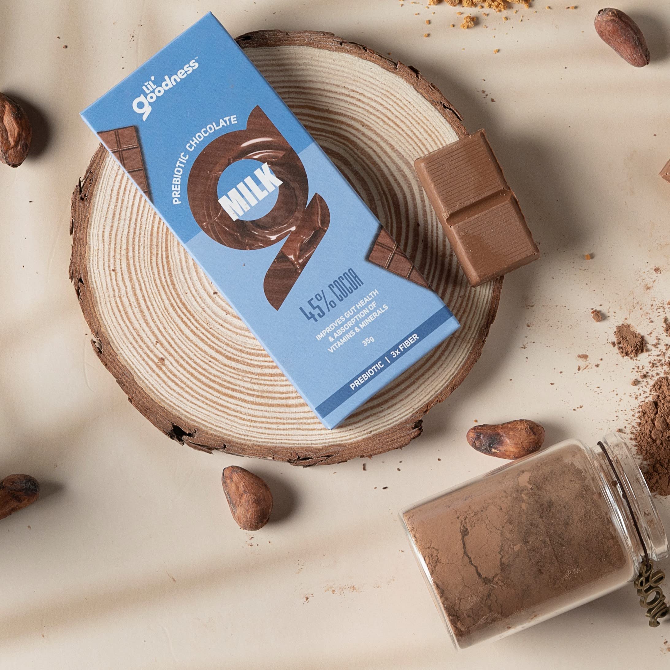 Buy Lil'Goodness Premium Prebiotic Chocolate - 13g (Pack of 12) | Milk ...