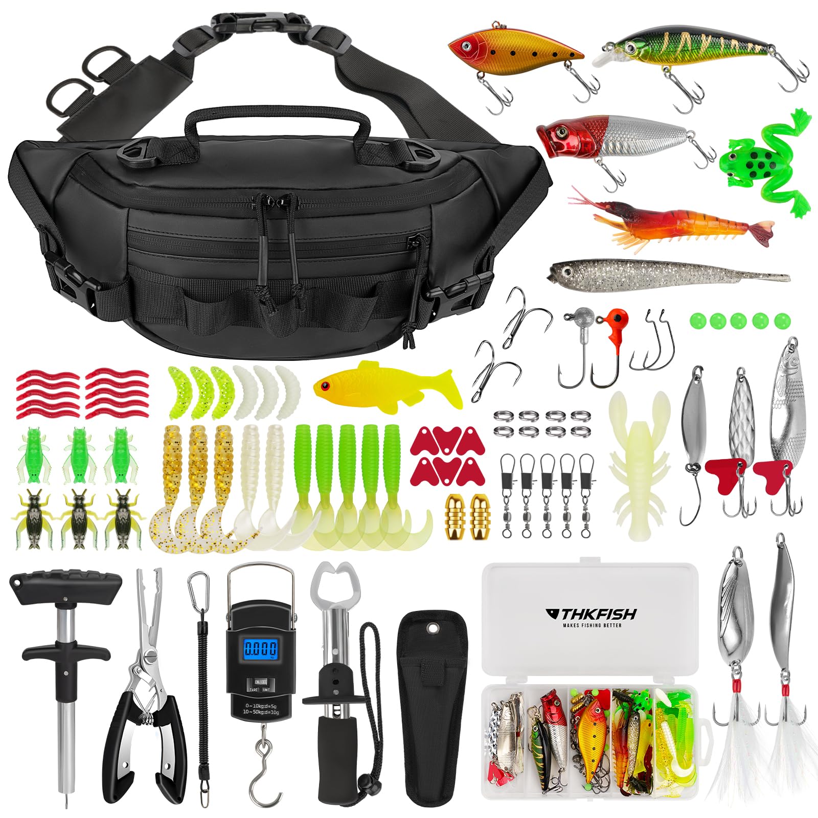 Amazon.com: THKFISH 85Pcs Fishing Tool Kit, Fishing Tackle Box with ...