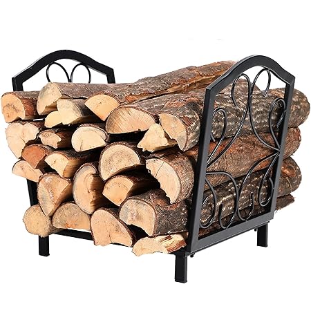 DOEWORKS 17 Inches Small Decorative Indoor/Outdoor Firewood Log Rack ...