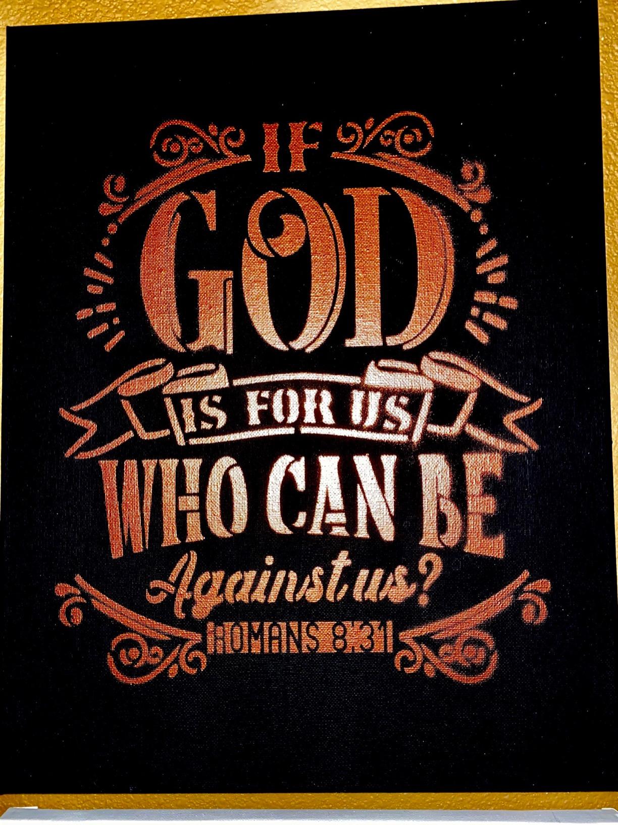 Amazon.com : God is for Us Stencil - Art Stencil, Religious Stencil ...