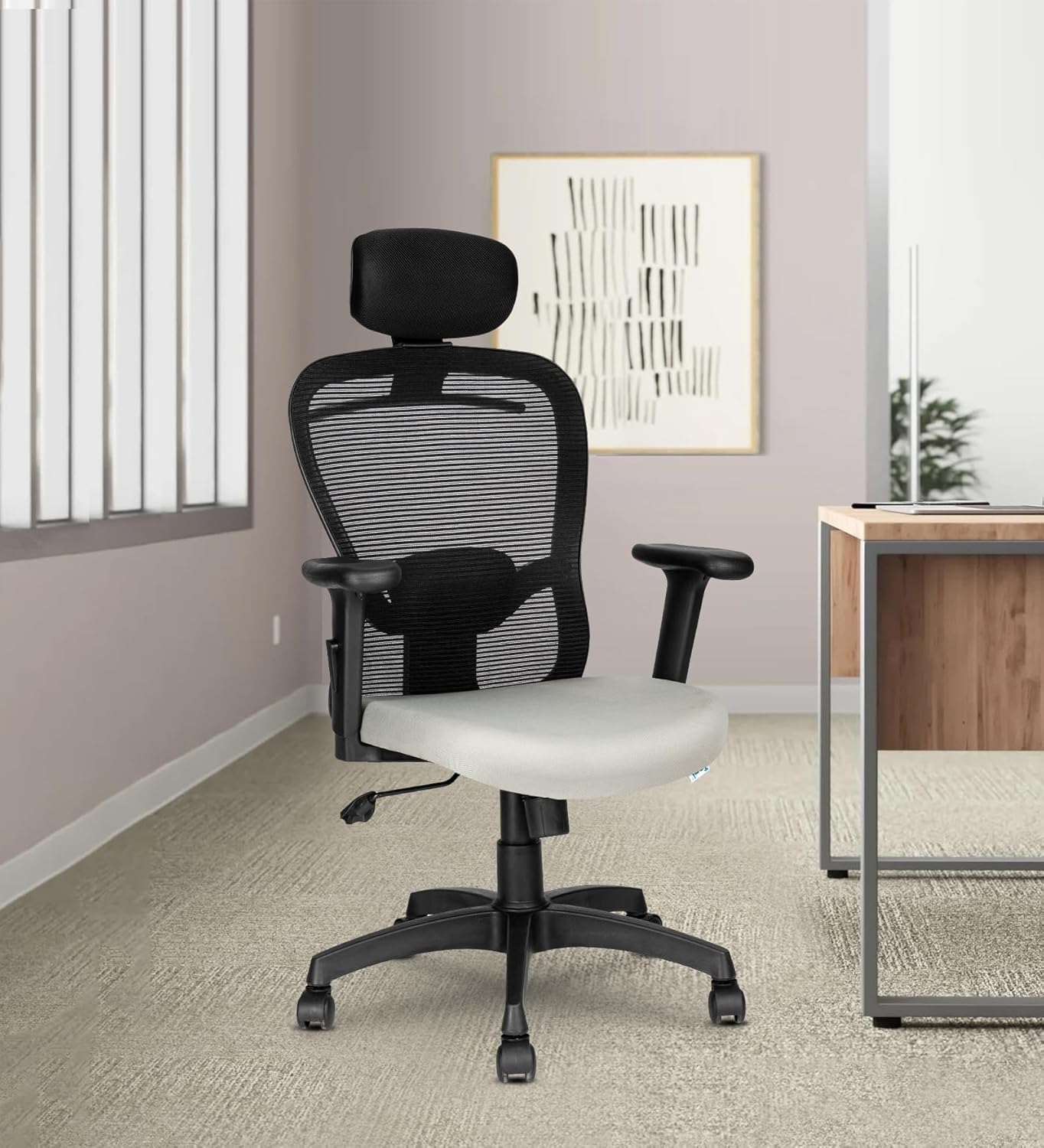 TEAL Helicon HB Ergonomic High Back Mesh Office Chair | Headrest ...