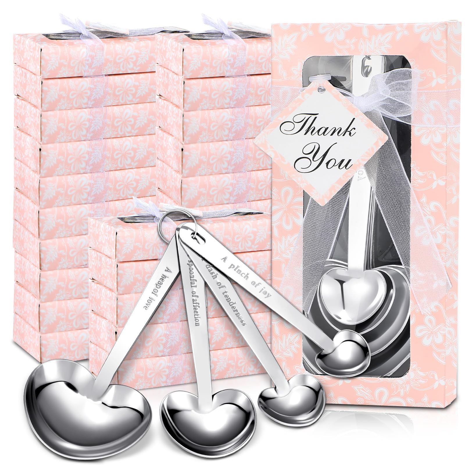 Amazon.com: Lanties 25 Set Heart Shaped Measuring Spoons Stainless ...