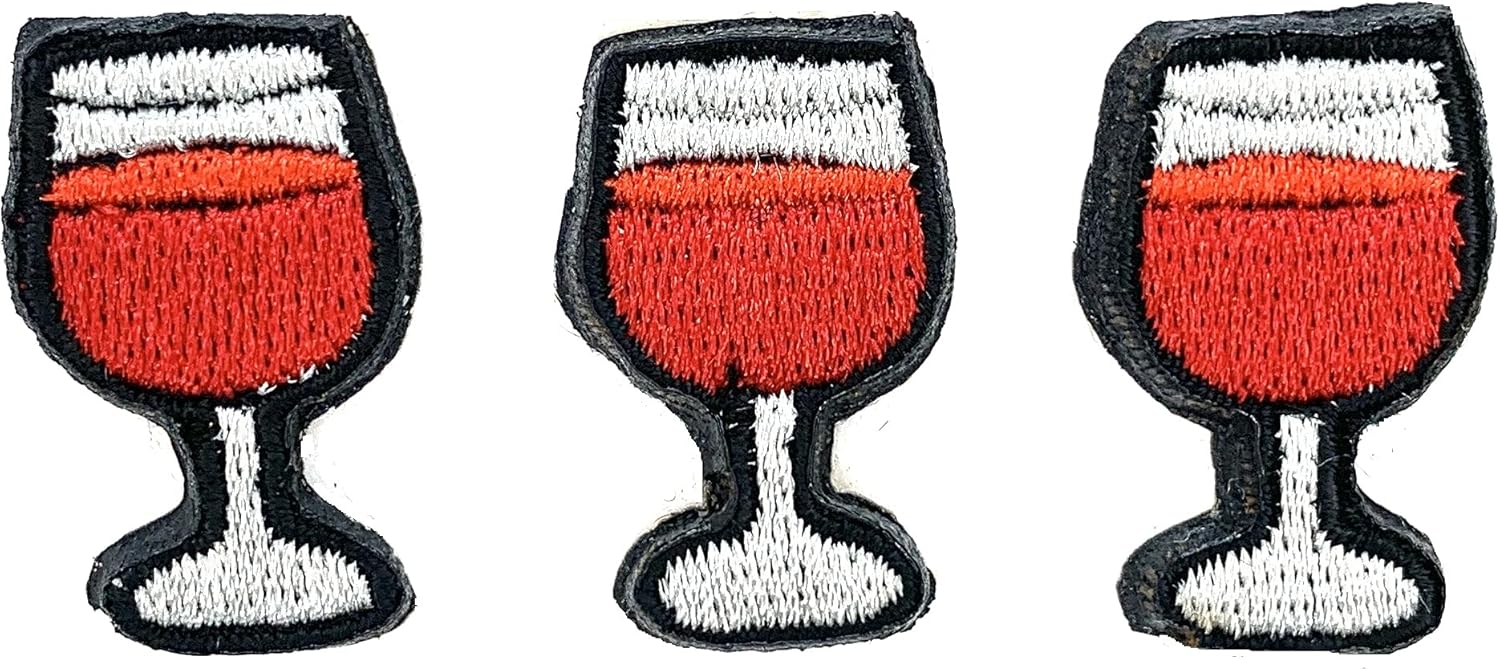 Amazon.com: Glass of Red Wine Patch Sew Iron on Embroidered Applique ...