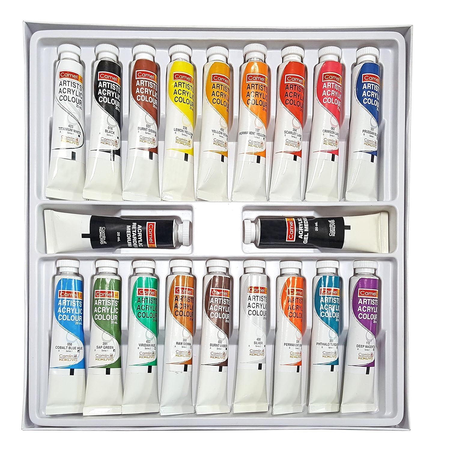 Camlin Artist Acrylic Colours 18 Shades X 20ml : Amazon.in: Home & Kitchen