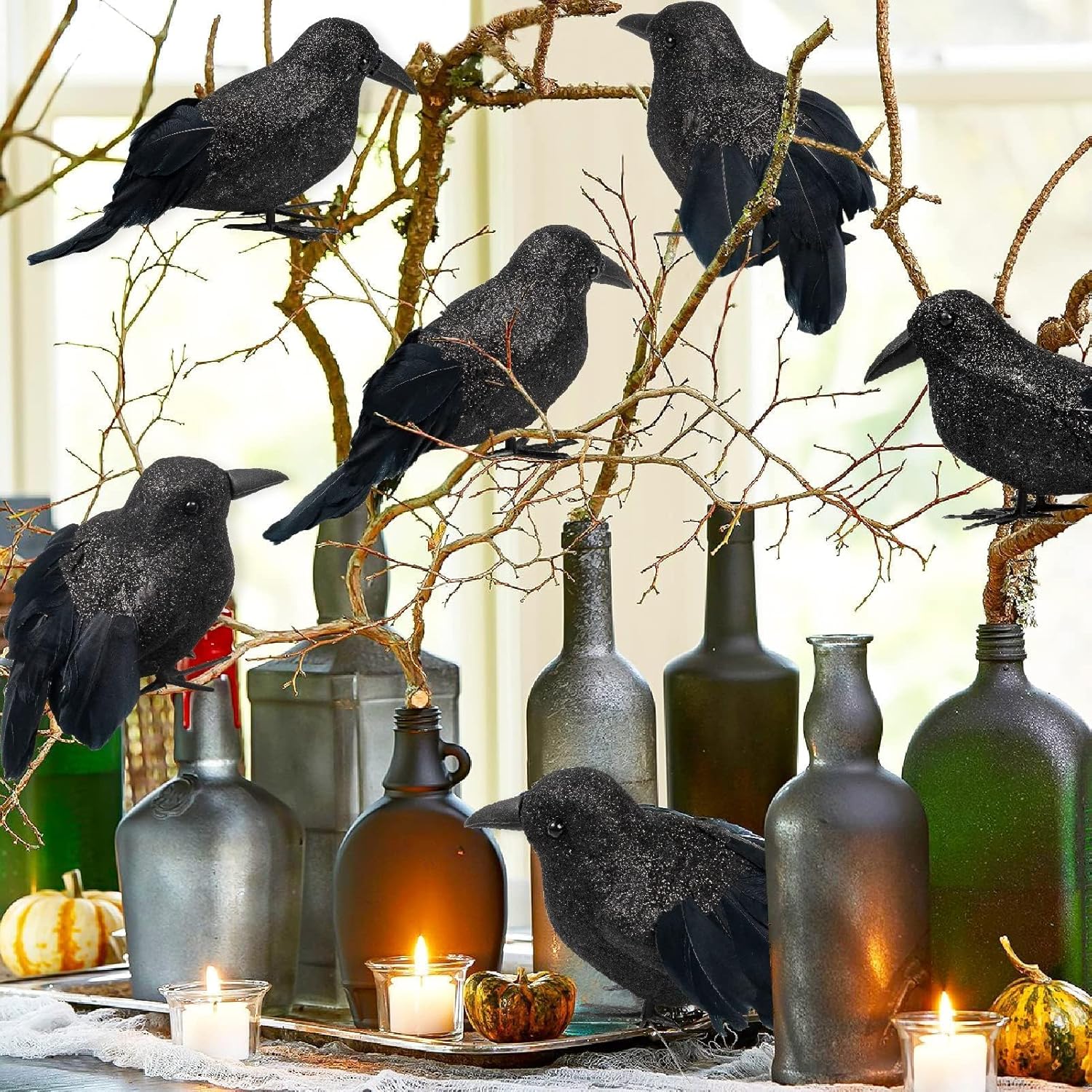 Amazon.com : kockuu Crows Halloween Decorations - 6Pcs Halloween Crows ...