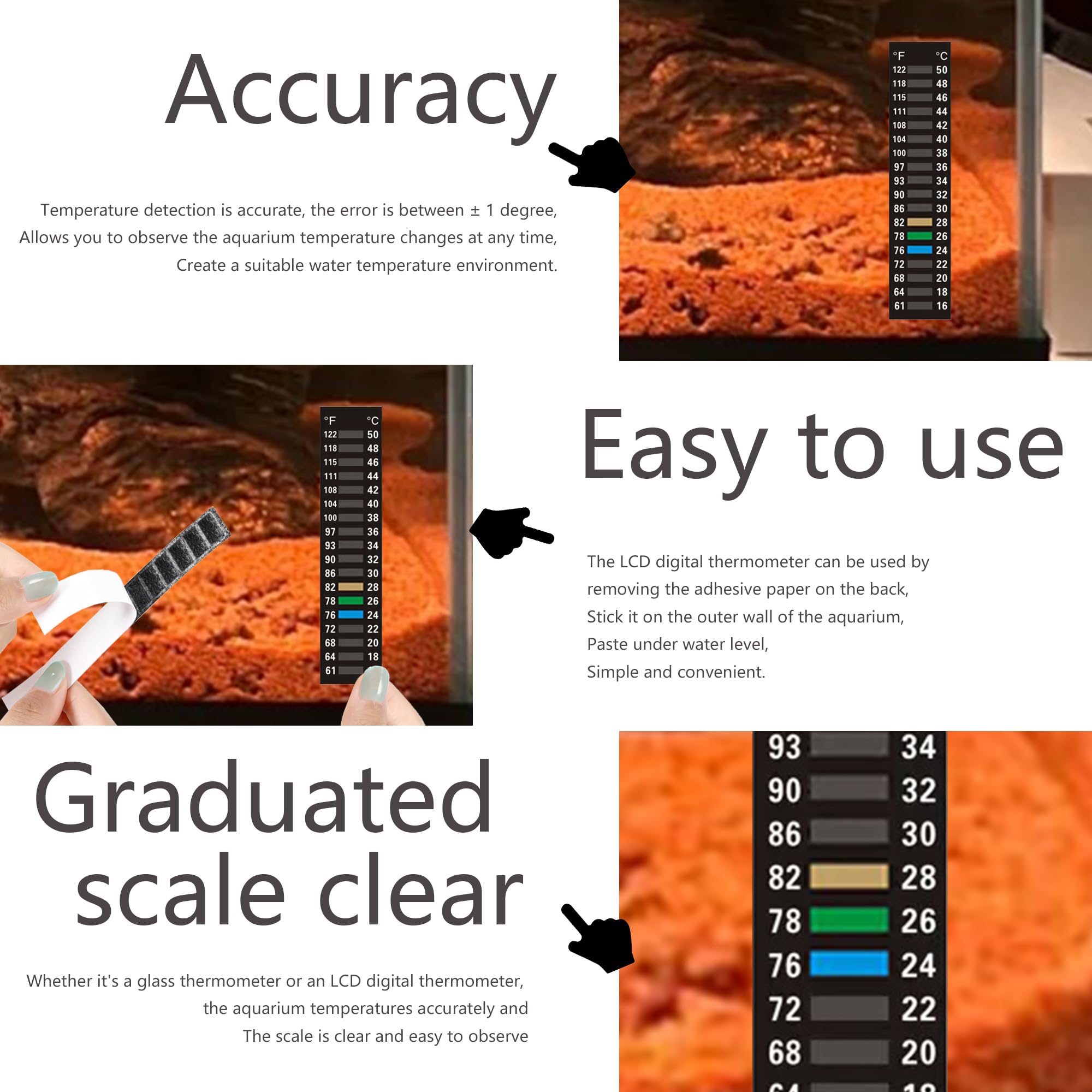 Snapklik.com : Aquarium Thermometer,Betta Fish Tank Thermometer Sticker ...