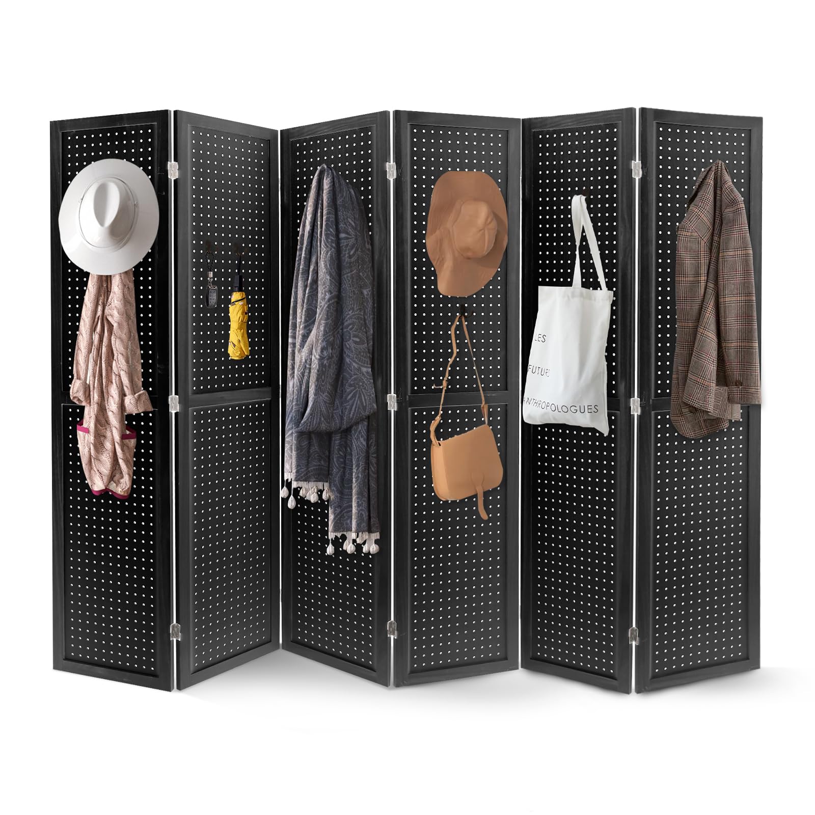 Amazon.com: Babion 6 Panel Pegboard Display, Peg Board Room Divider ...