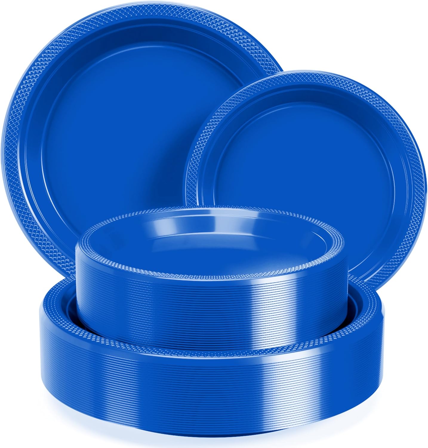 Amazon.com: Exquisite 9 & 7 Inch. Dinner Plate Combo 100 Pack Dark Blue ...