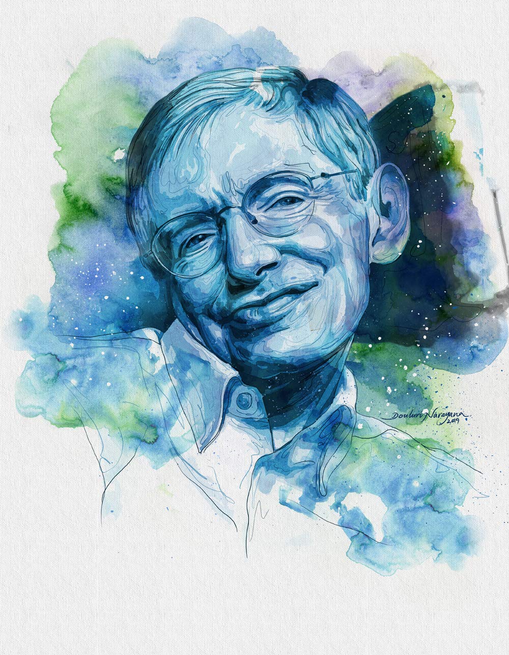 DN Art Stephen Hawking Portrait - Unframed Print Rolled (12x18 inch ...