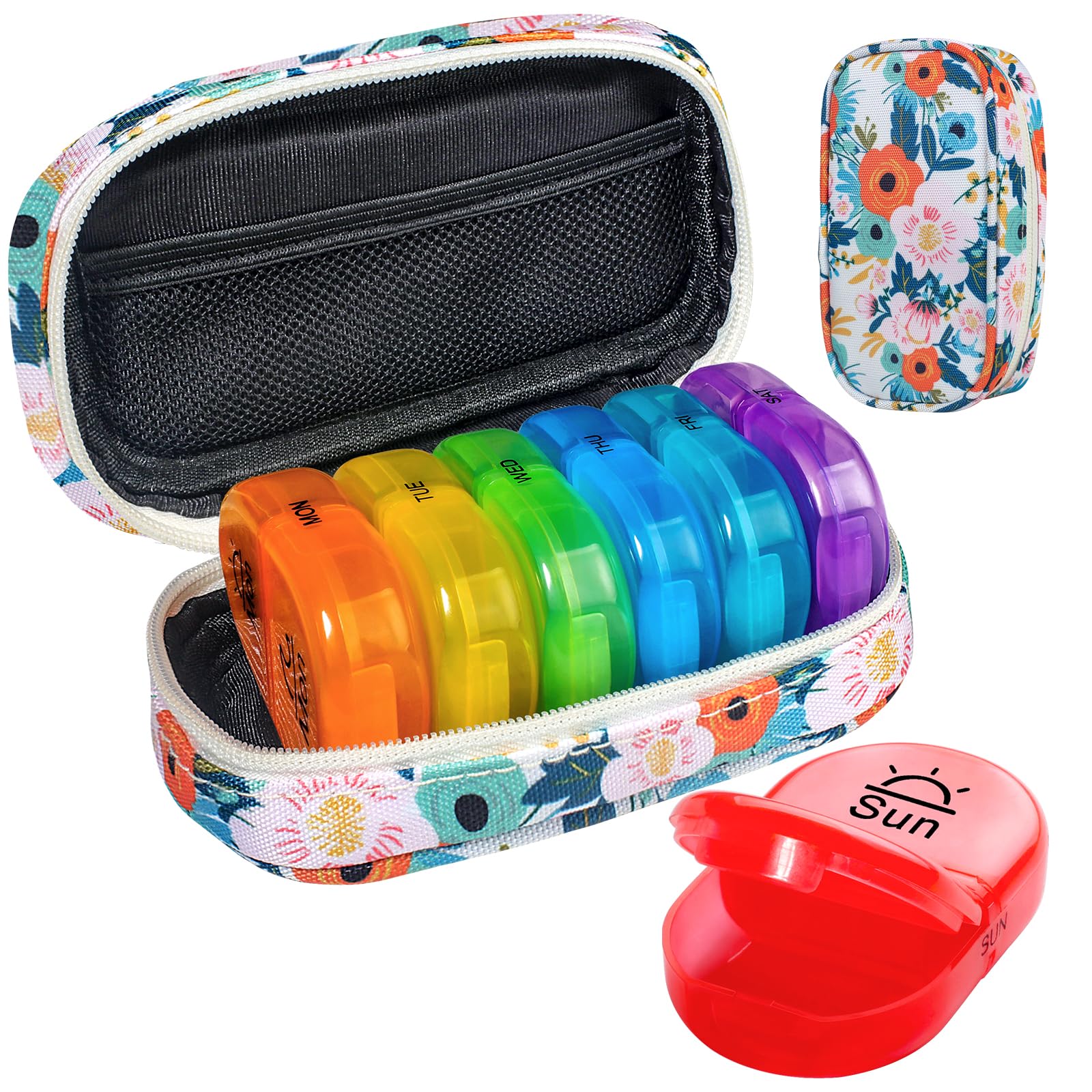 Amazon.com: Serfeymi Weekly Travel Pill Organizer 2 Times A Day AM PM ...