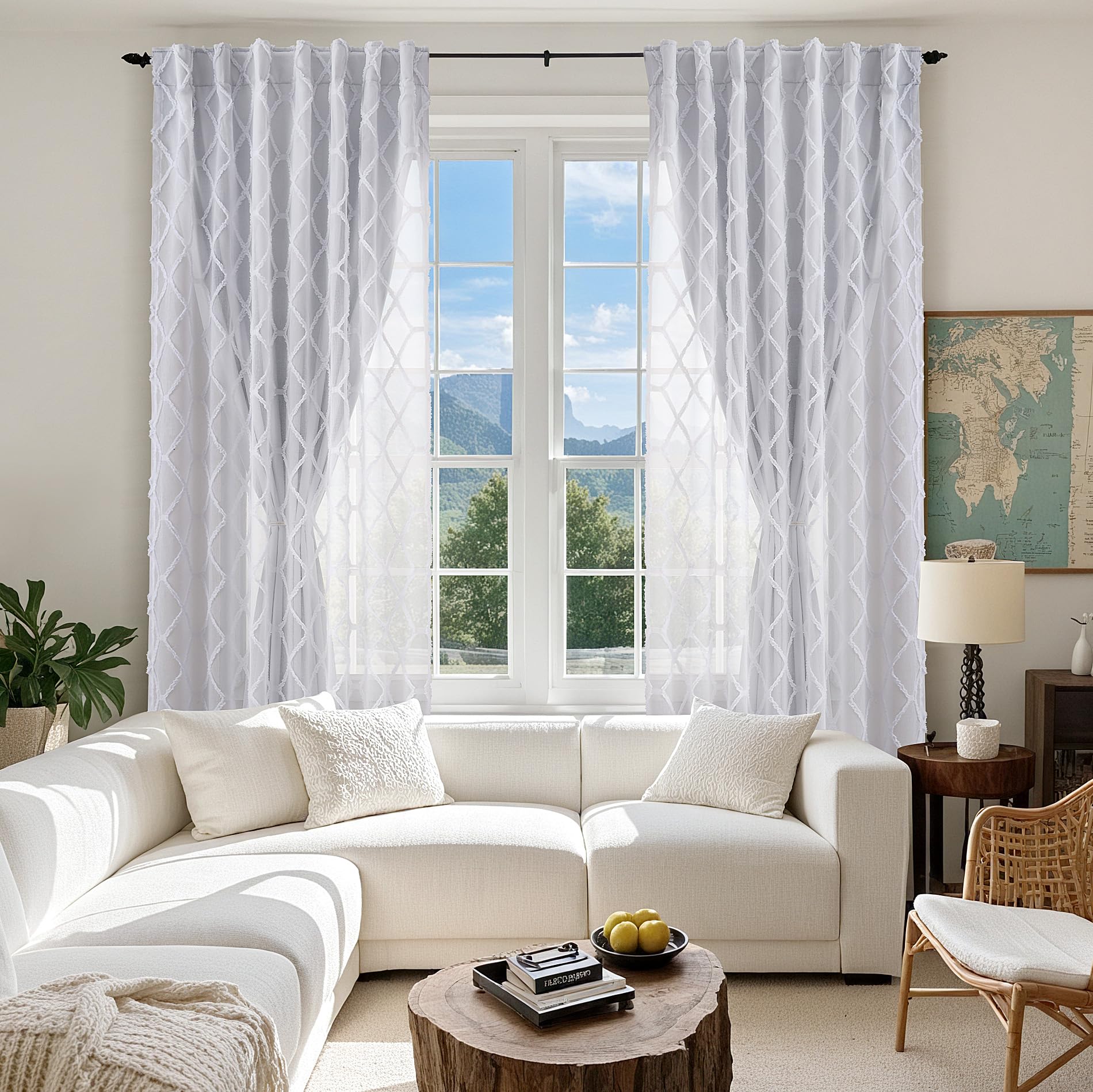 Snapklik.com : Guken 100% Blackout White Double Layer Curtains 84 ...