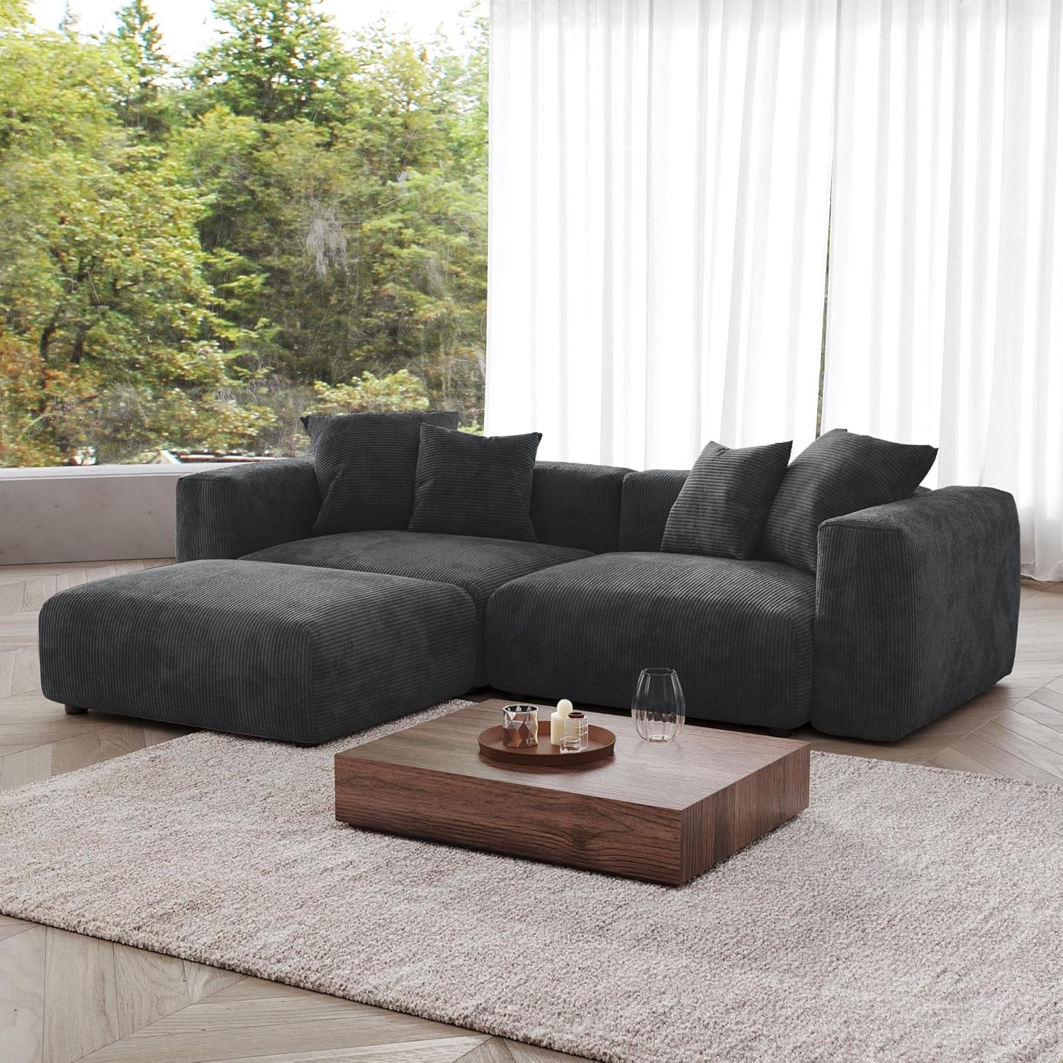 Amazon.com: JACH Modular Sectional Couch Sofa with 4 Pillows, Modern ...