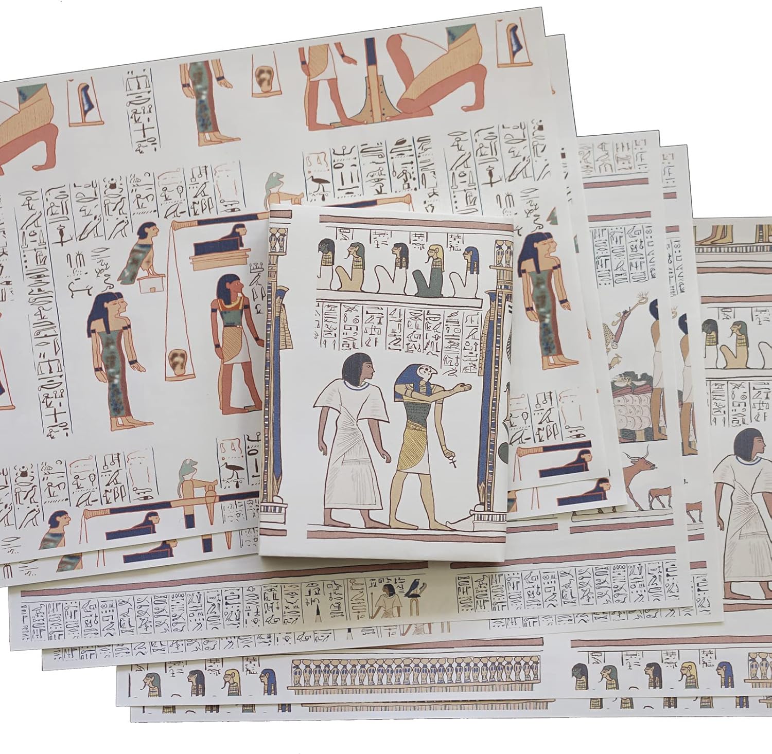 Amazon | puikko 紙製ブックカバー エジプト 死者の書2（カラー） (再生紙)（6枚セット） | ブックカバー | 文房具・オフィス用品