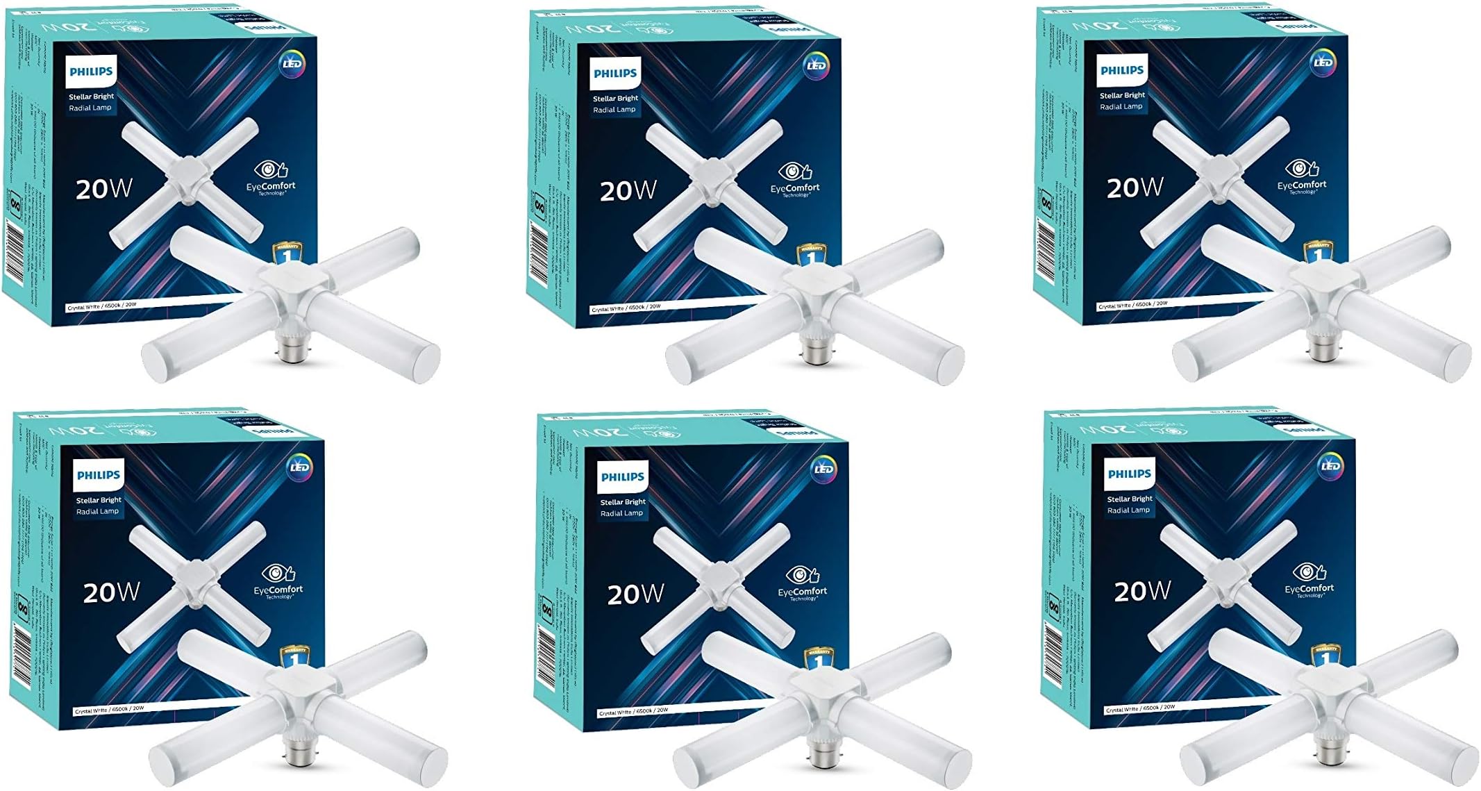 Philips Stellar Bright 20W Radial B22 LED T-Bulb,Cool Daylight, Pack of ...
