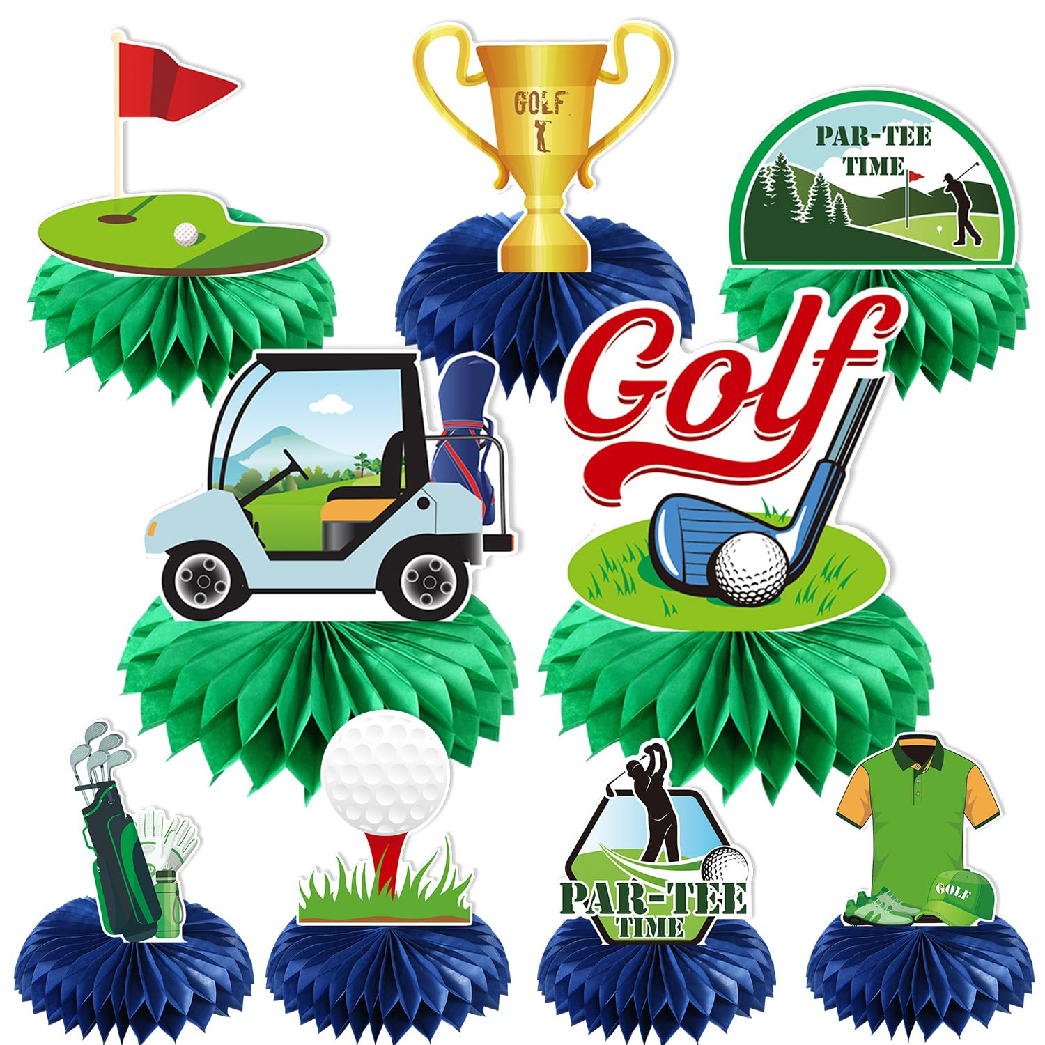 Amazon.com: Gameza Golf Party Decorations - 9PCS Golf Honeycomb ...