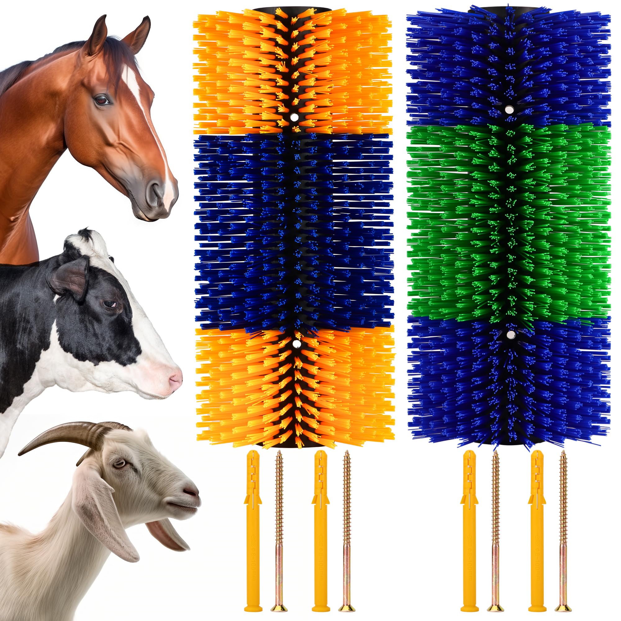 DiDiBirDi Livestock Scratch Brush, 2 Pcs Cattle Brush, Horse Brushes ...