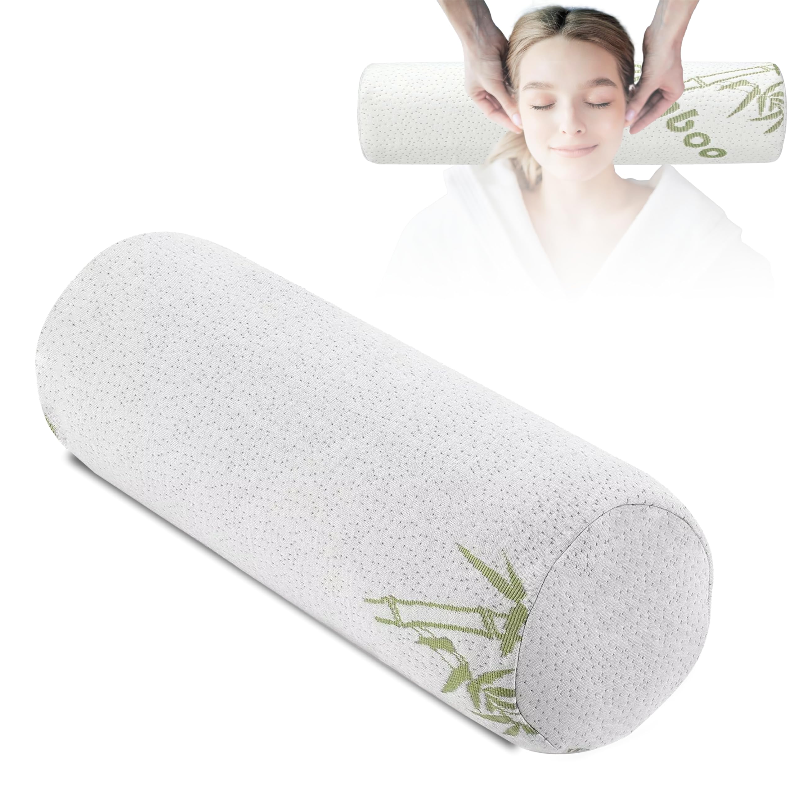 Amazon.com: Memory Foam Cylindrical Bolster Pillow 18" X8"X8" Roll ...