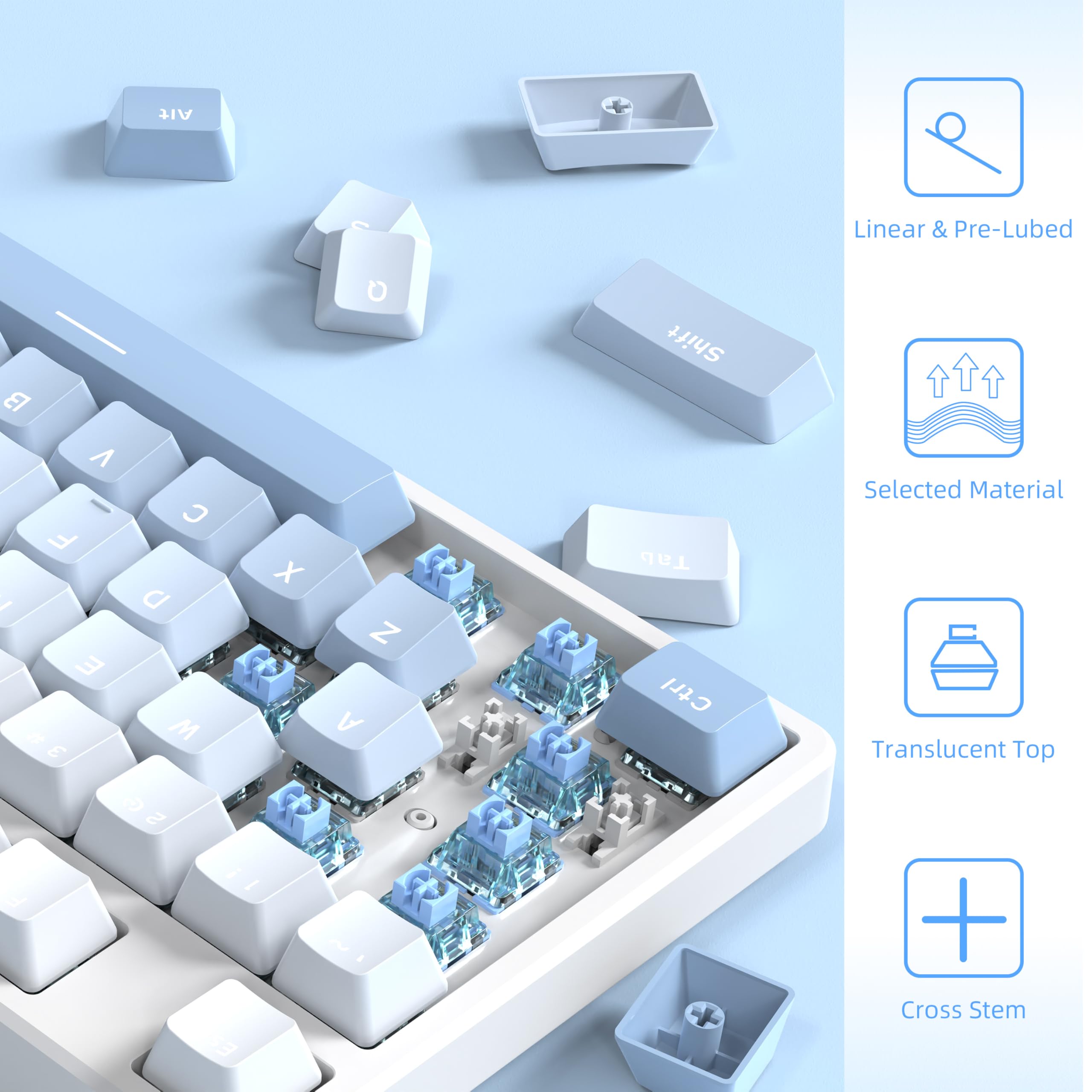 Snapklik.com : MAGIC-REFINER X Jelly Blue Switches For Mechanical ...