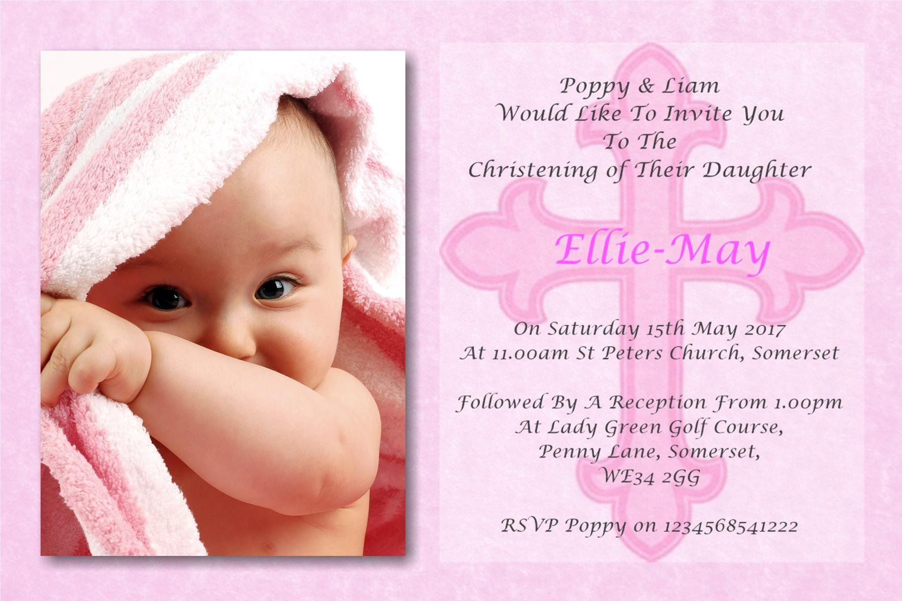 Baptism Invitation Wording With Godparents Names