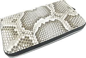 Amazon.com: Pelgio Genuine Python Snake Skin Leather Zip Around Clutch ...
