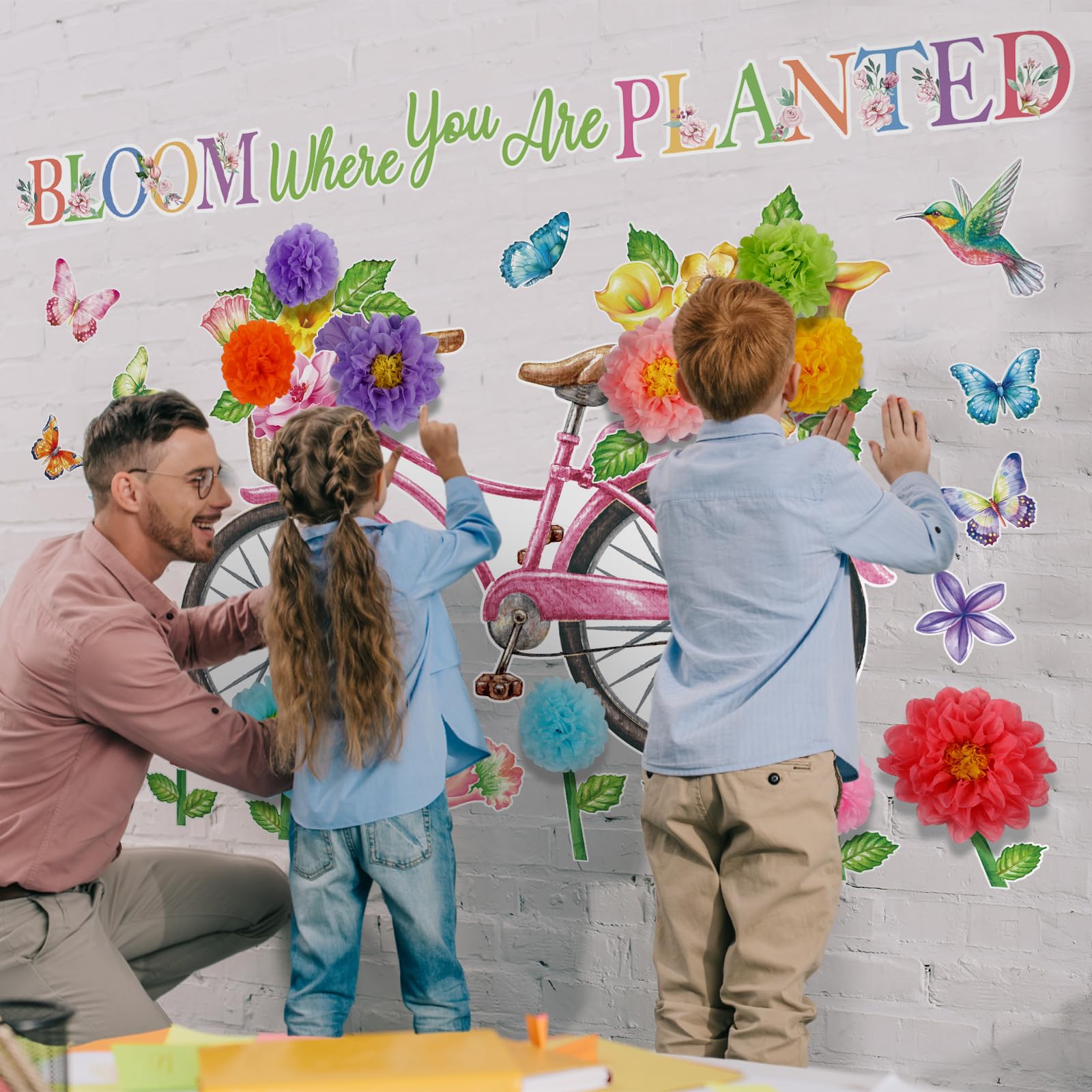 Snapklik.com : 56 Pcs Spring Bulletin Board Decorations Set 3D Flower ...