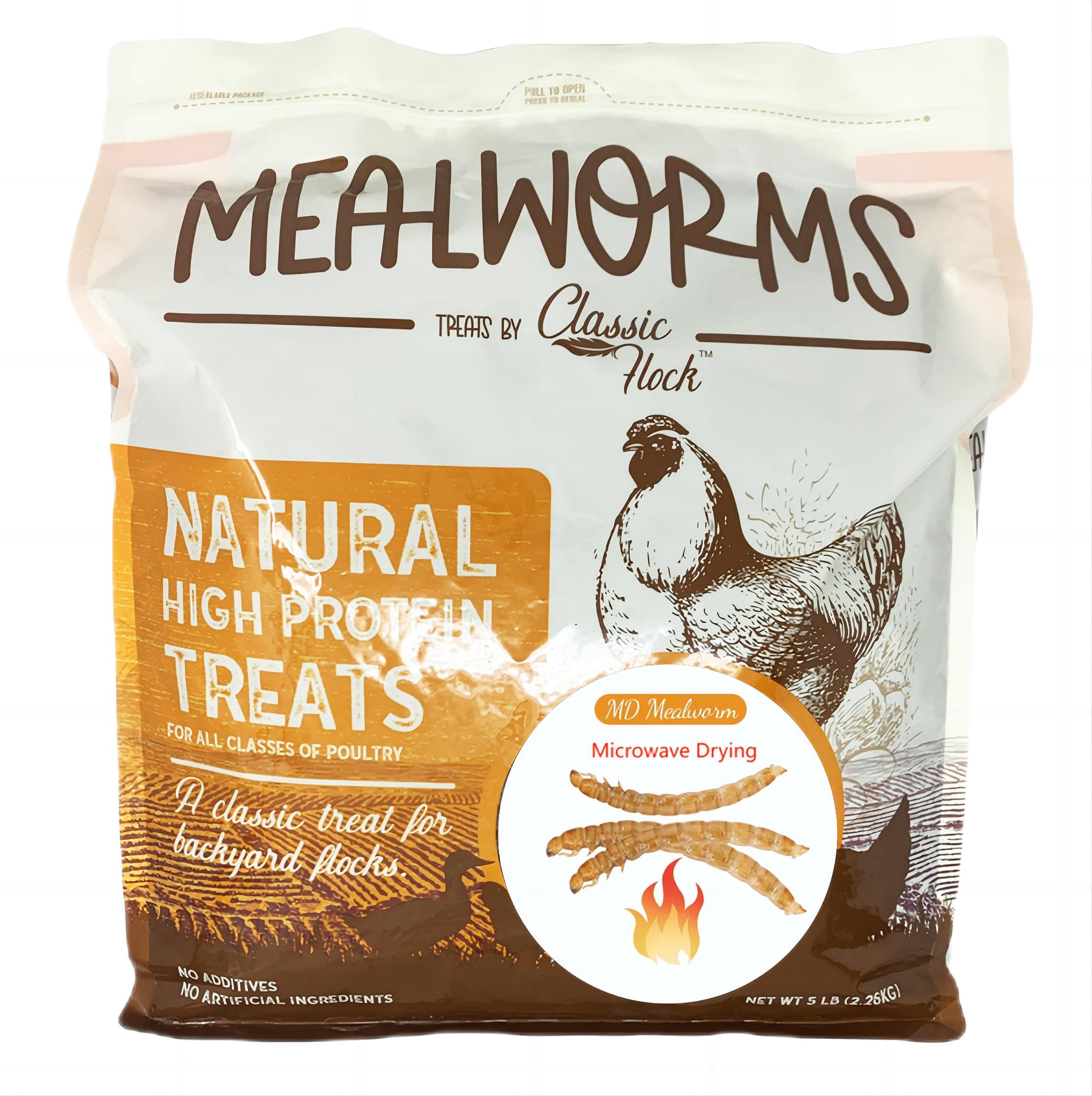 Snapklik.com : Classic Flock 5LB Dried Mealworms For Chicken Hen Birds ...