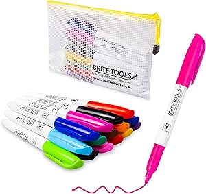 Brite Tools 15 Dry Erase Colour Markers Low Odor with Fine Bullet Tip ...