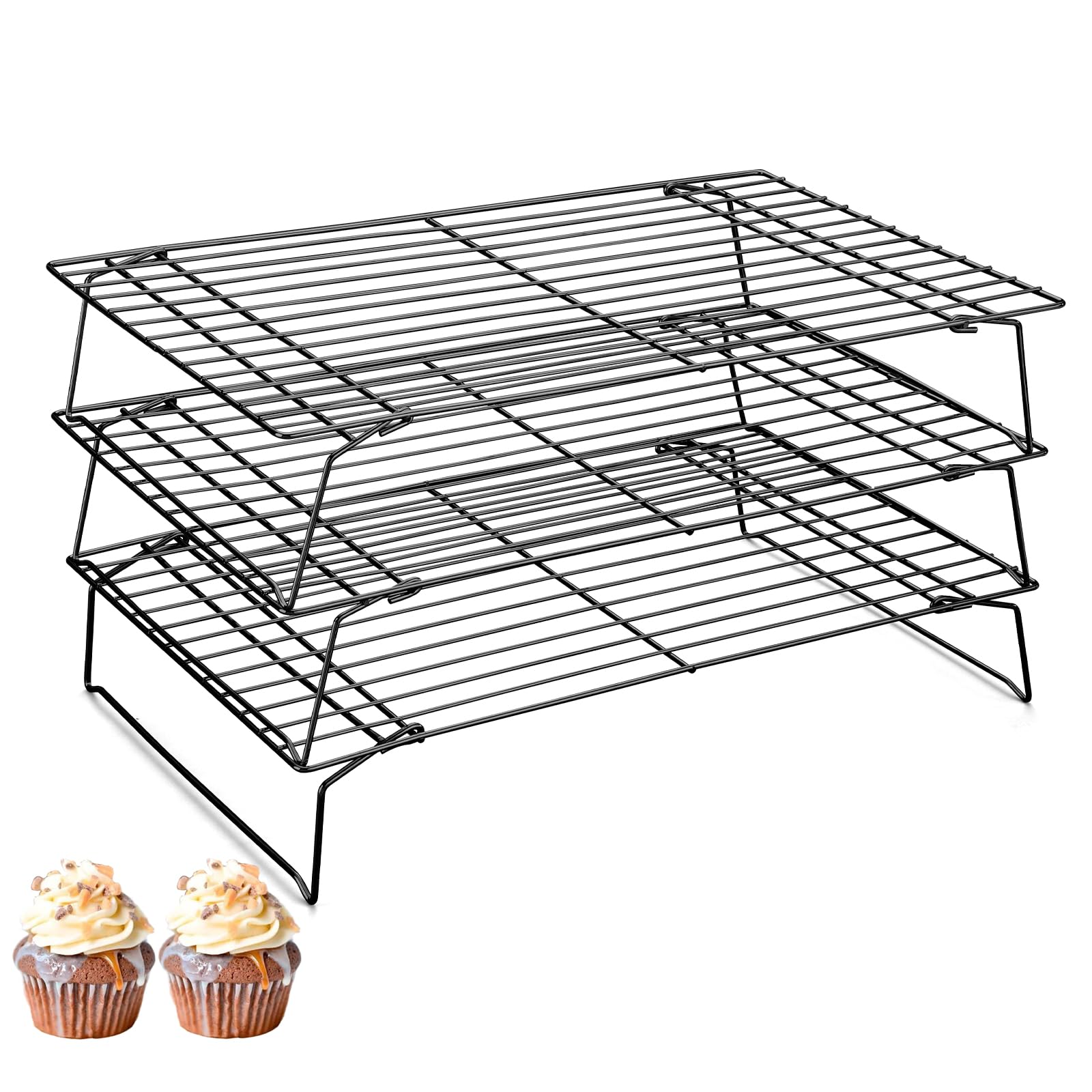 Amazon.com: Pleafind 3 Pieces Stackable Cooling Rack Set, 16 x 10 Inch ...