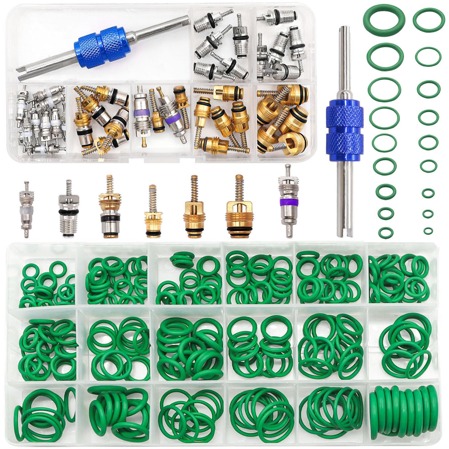 Taiss Car A/C Repair Kit 270PCS O-Ring Seals Kit + 40PCS A/C Valve Core ...