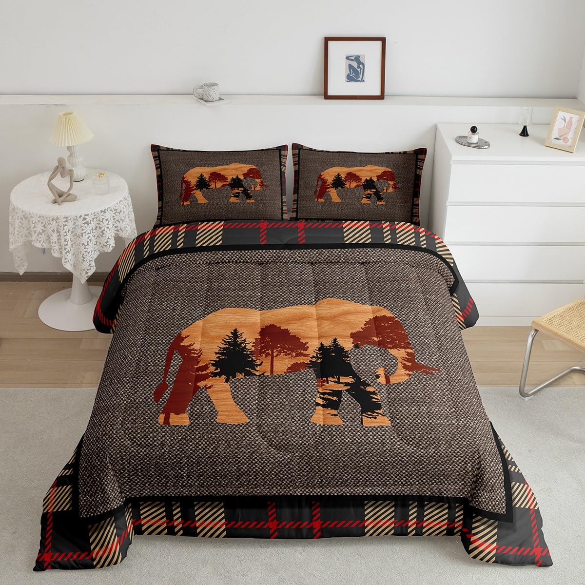 Amazon.com: Erosebridal Elephant Comforter Set Twin,Country Western ...