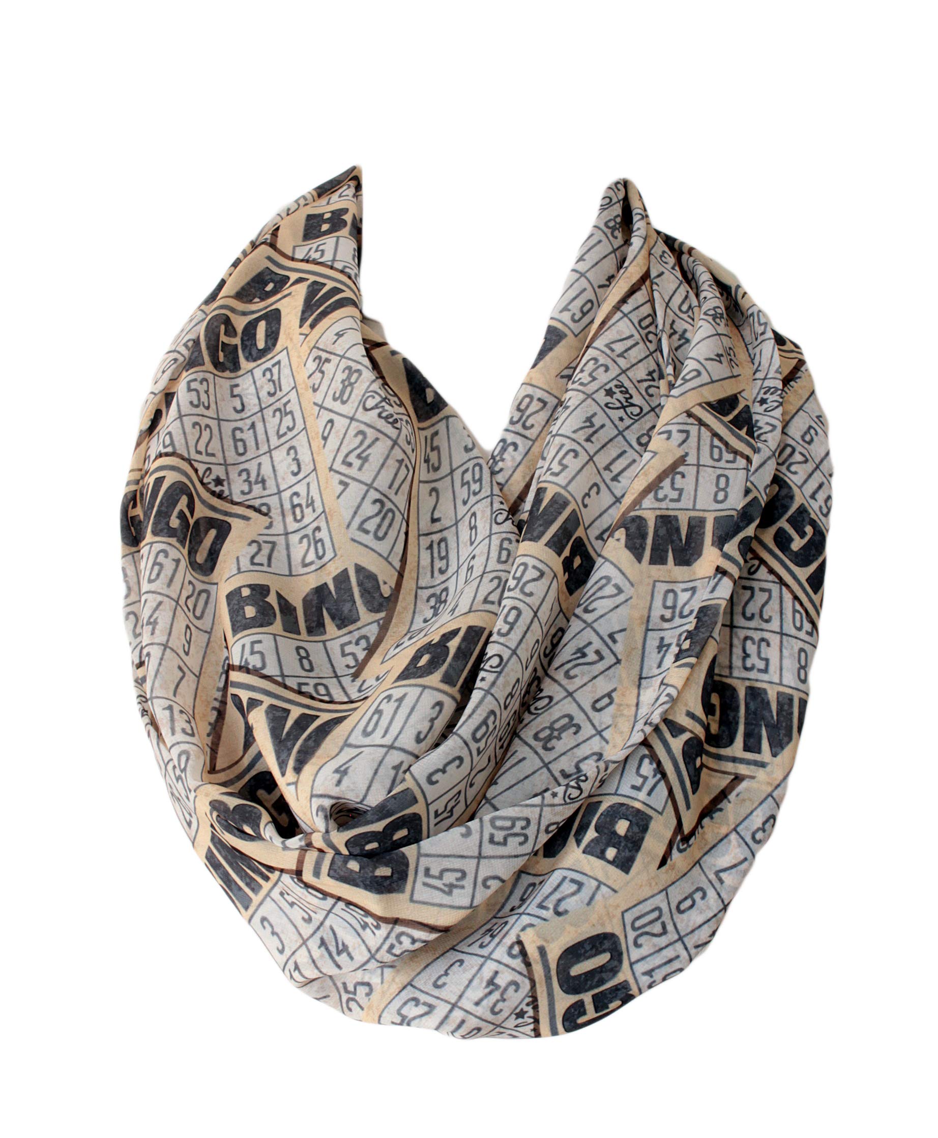 Etwoa Bingo Cards Infinity Circle Loop Scarf at Amazon Women’s Clothing ...