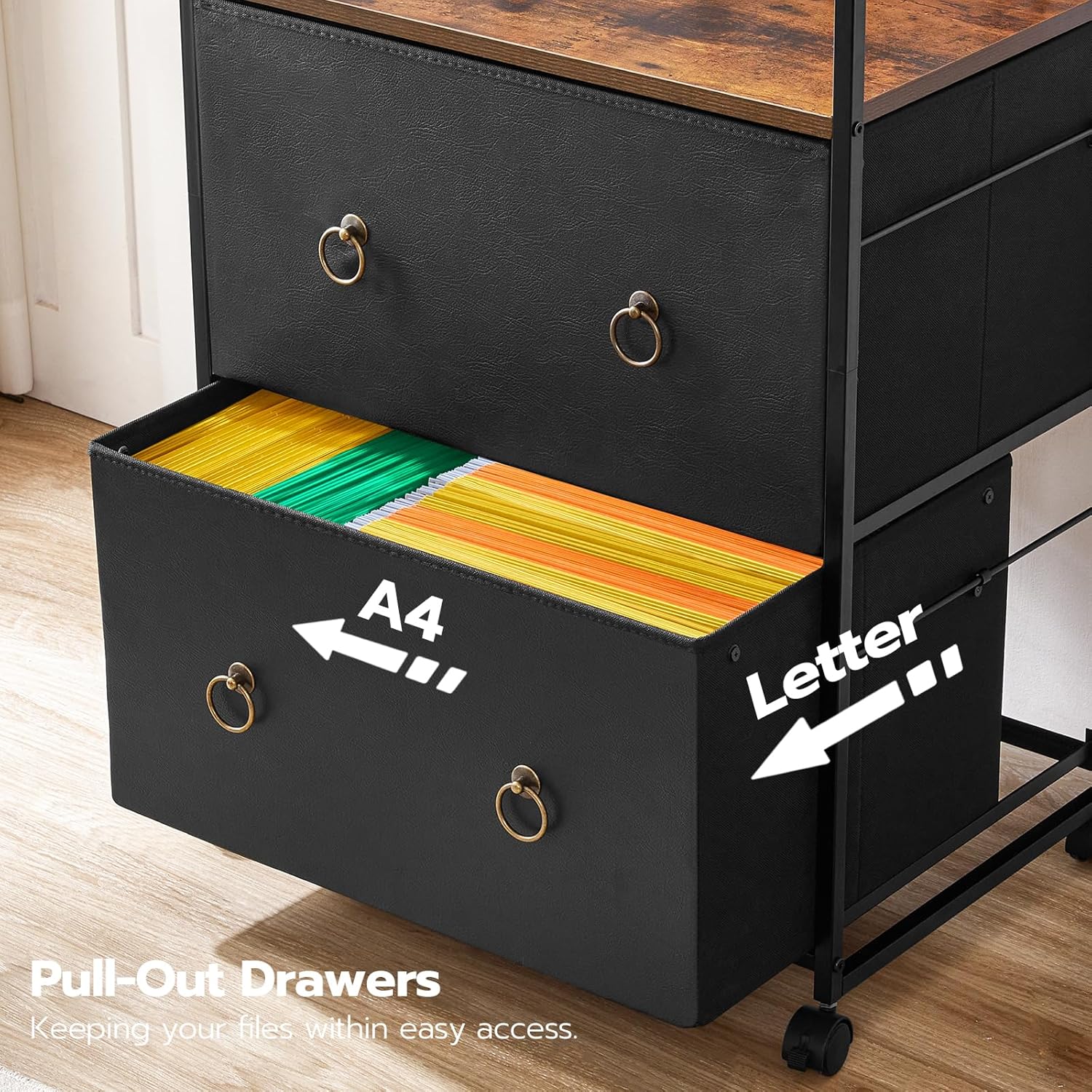 HOOBRO 2 Drawer Lateral File Cabinet, Filing Cabinet fits A4/Letter ...