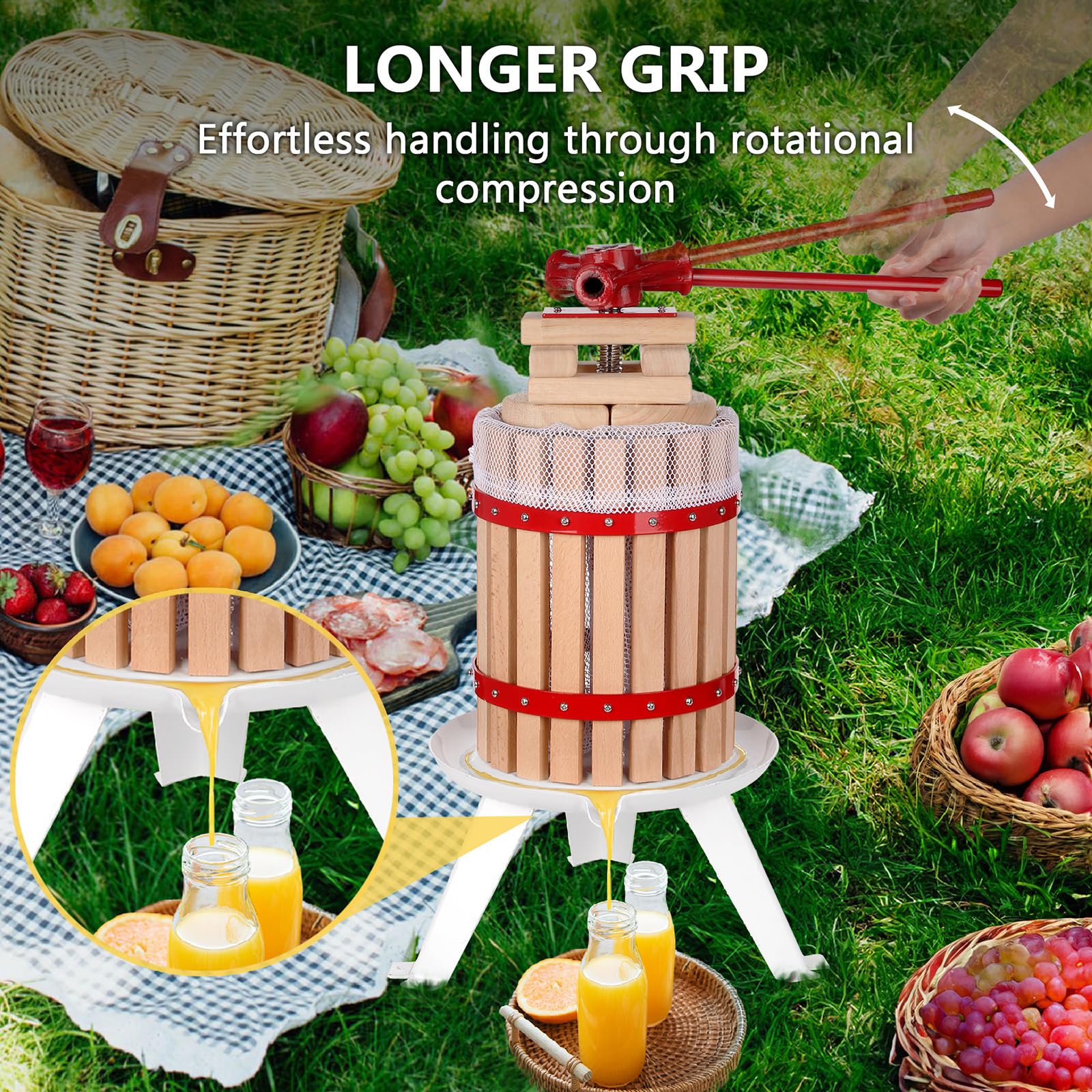 100% Heavy Duty Fruit Wine Press - Natural & Healthy Manual Apple ...