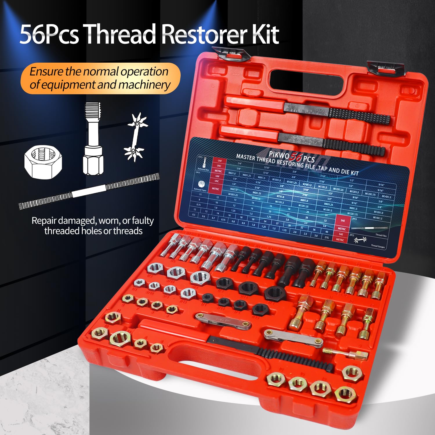 Snapklik.com : Pikwo 56Pcs Thread Restorer Kit, Rethread Repair Tool ...