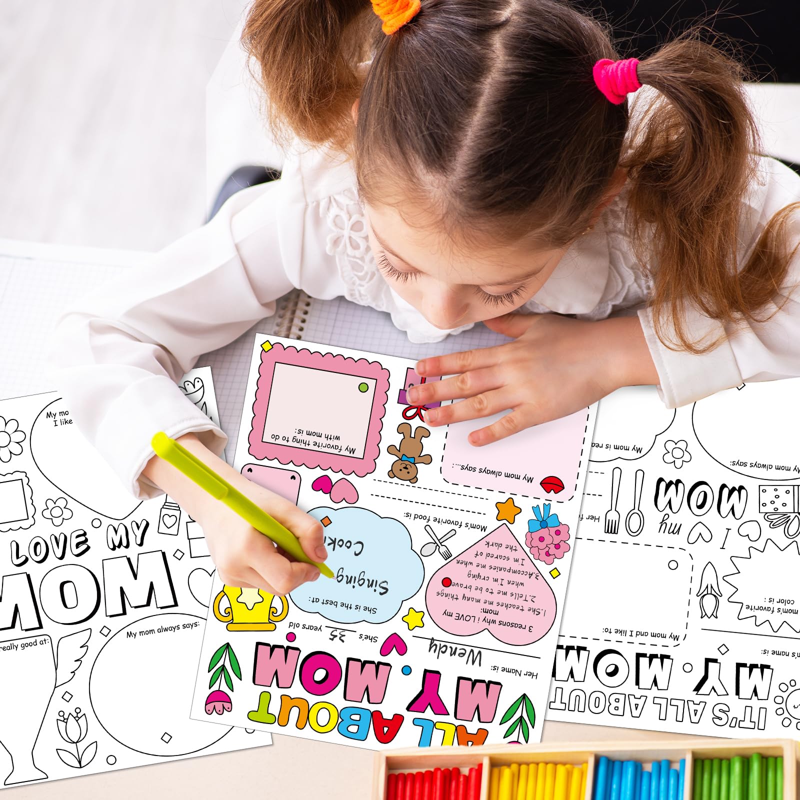 Snapklik.com : 48Pcs Mothers Day Coloring Poster, All About Mom Poster ...