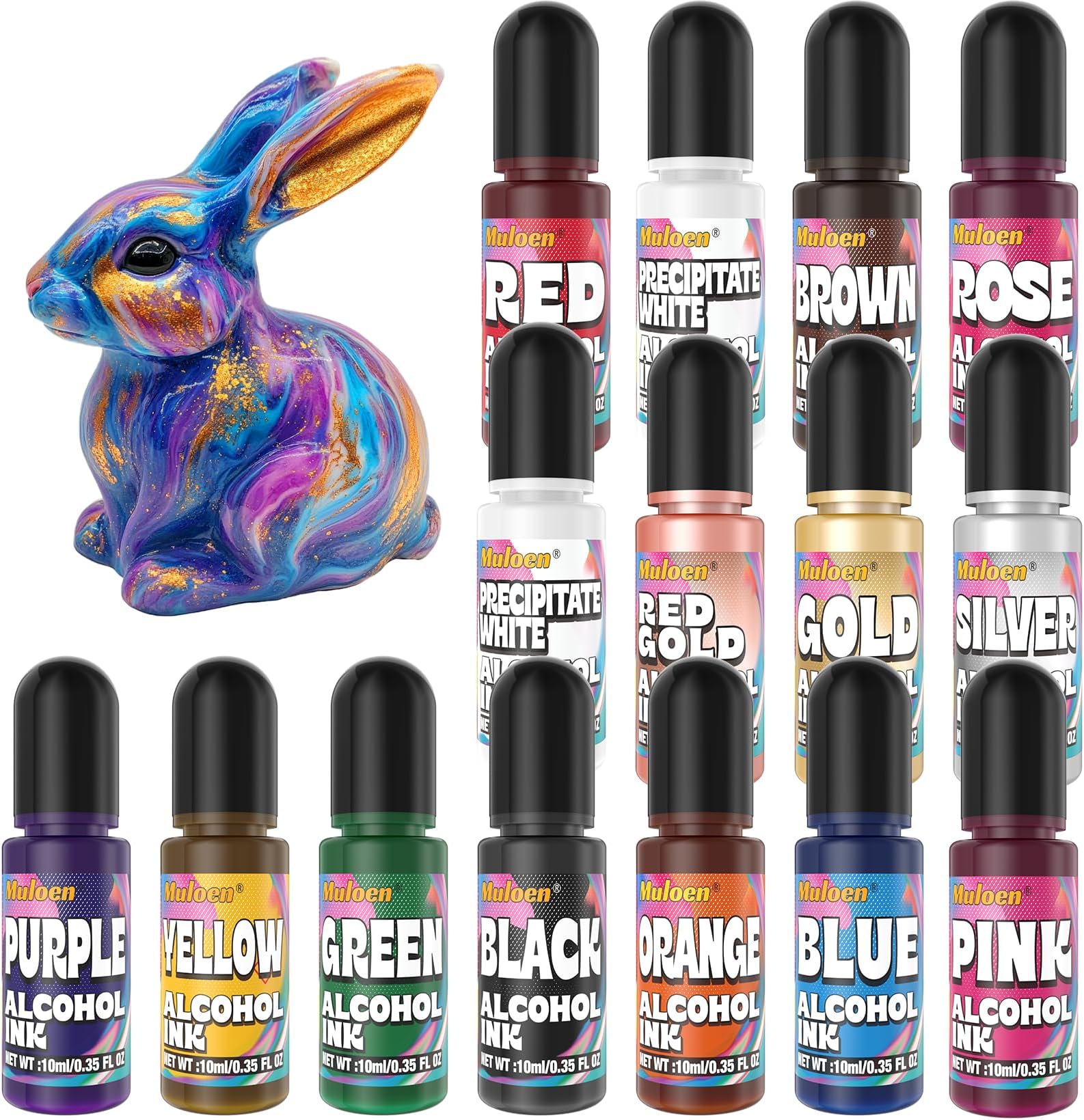 Amazon.com: Metallic Alcohol Ink Set - 12 Metal Color Alcohol-Based ...