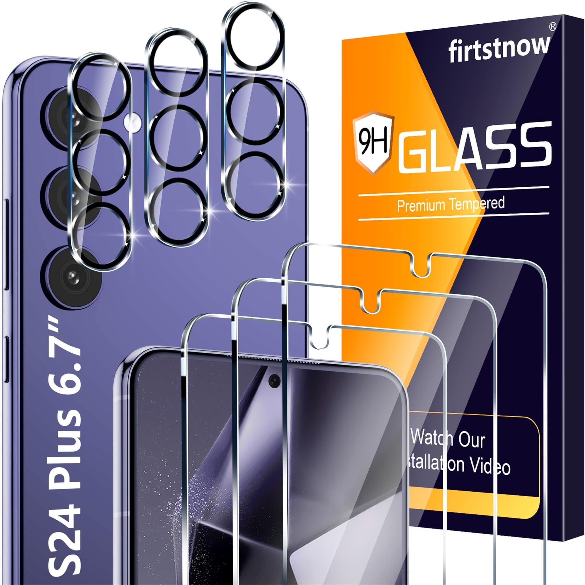 Amazon.com: amFilm Auto-Alignment OneTouch for Samsung Galaxy S24+ Plus ...