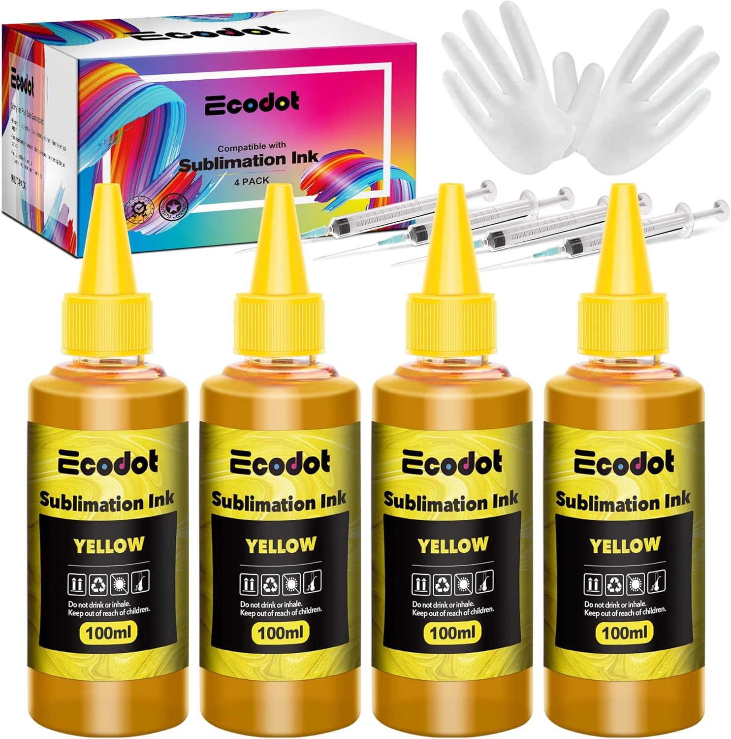 Amazon.com: ecodot 400ML Sublimation Ink Refill for WF7710 ET-2720 ...
