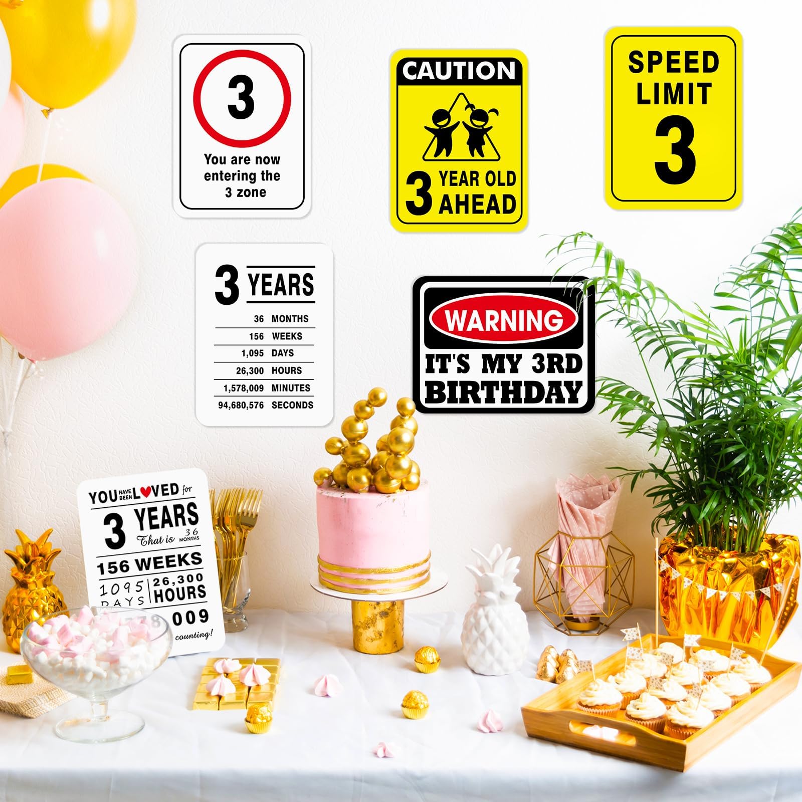 Snapklik.com : 3rd Kids Birthday Party Decorations - 9PCS Wall Signs ...