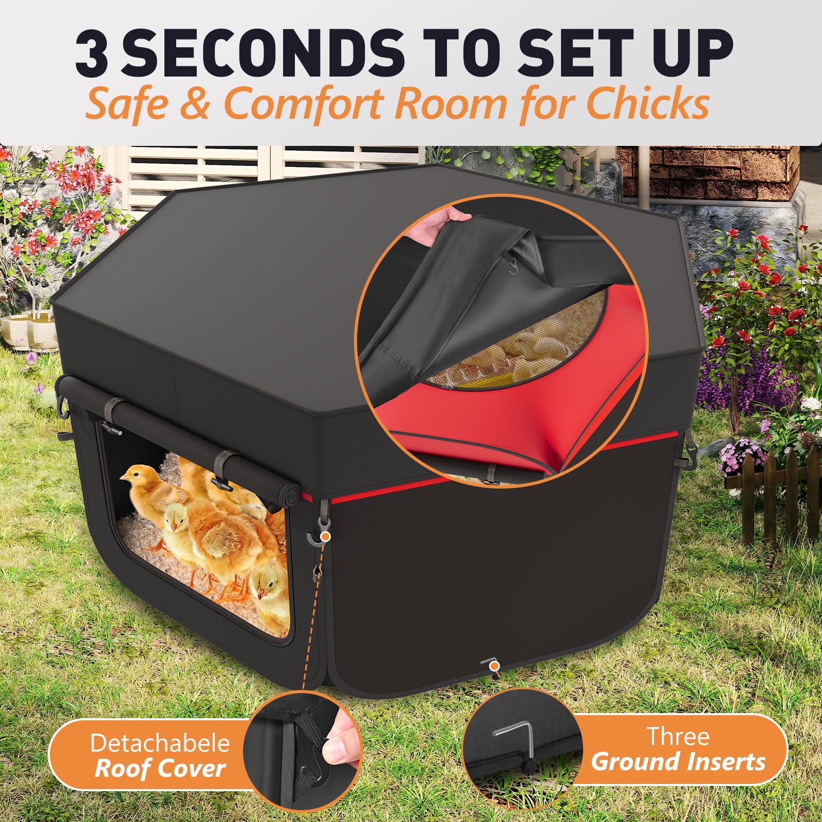 Indoor Outdoor Chick Pen Pop-Up Chicken Brooder Kit - Double Door ...