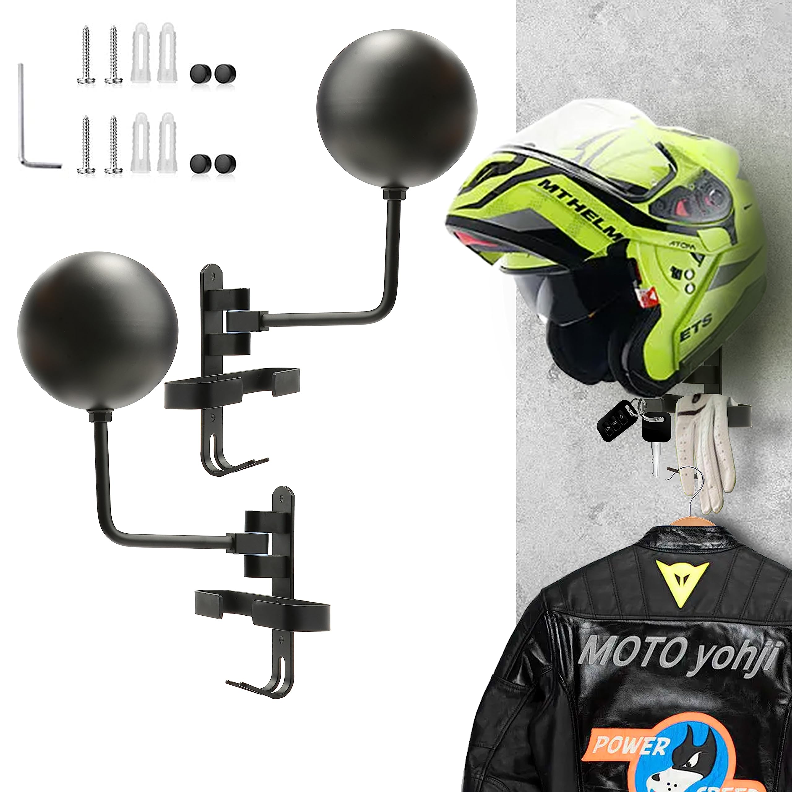Amazon.com: Himiway Motorcycle Helmet Rack, Bike Helmet Wall Mount ...