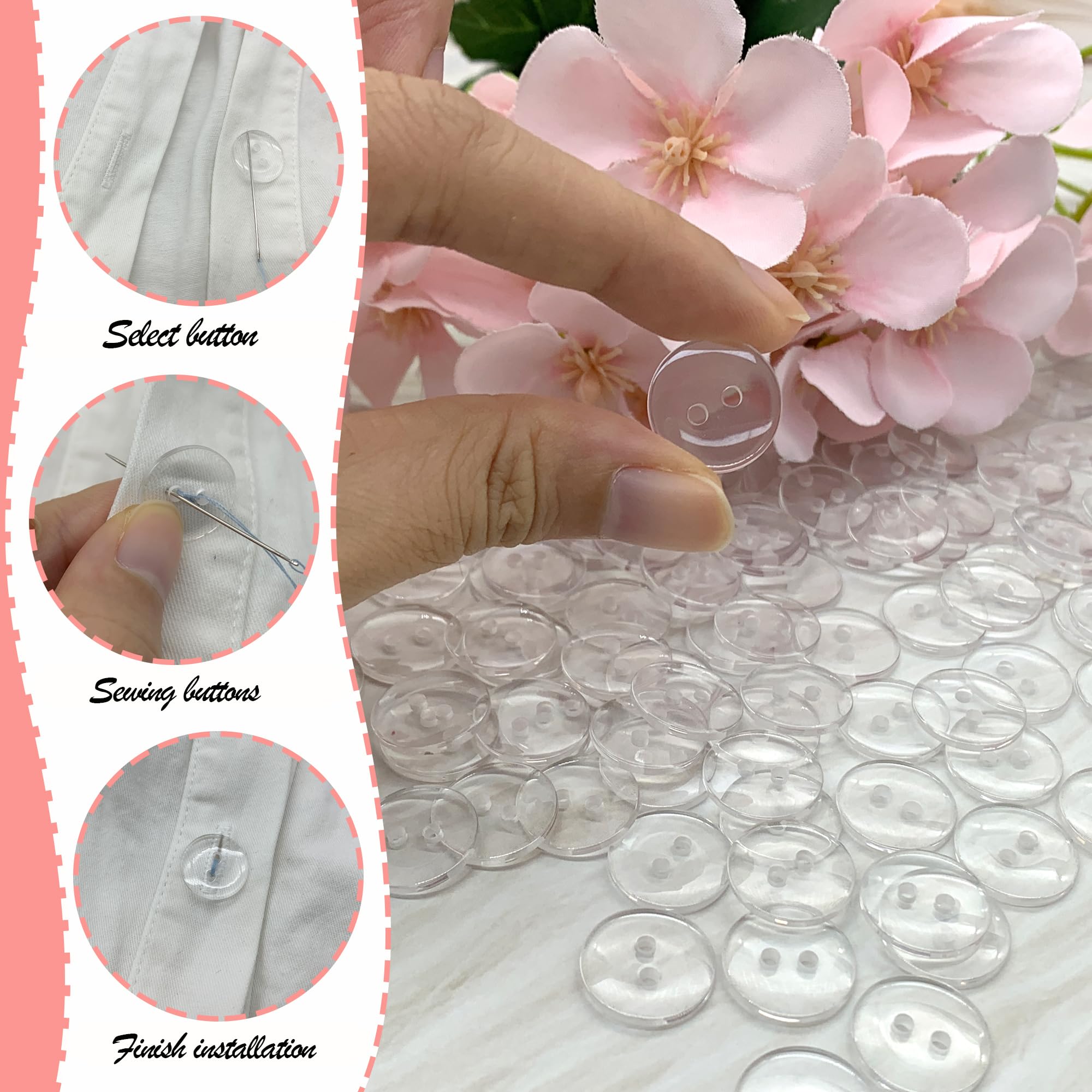 Bouton D'aide Transparent DHER Boutons Ronds En Résine Transparente