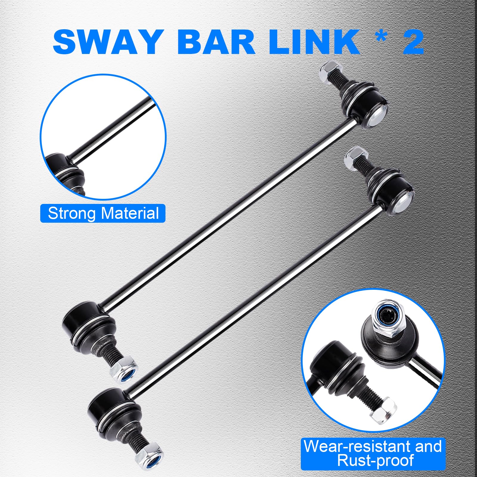 Car Link Kit Front Sway Bar Stabilizer End Links Zinc-Nickel Alloy ...