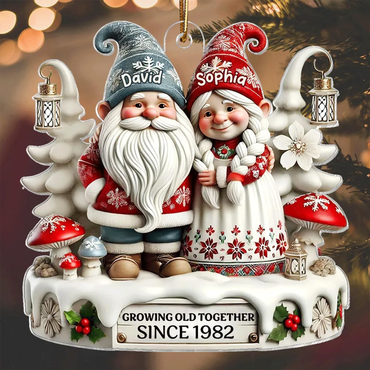 Amazon.com: Growing Old Together Ornament, Personalized Couple ...