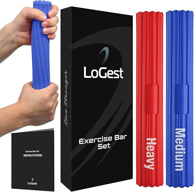 Amazon.com : Logest 2 Pack Twist Hand Exerciser Bars - Flexible Bar Arm ...