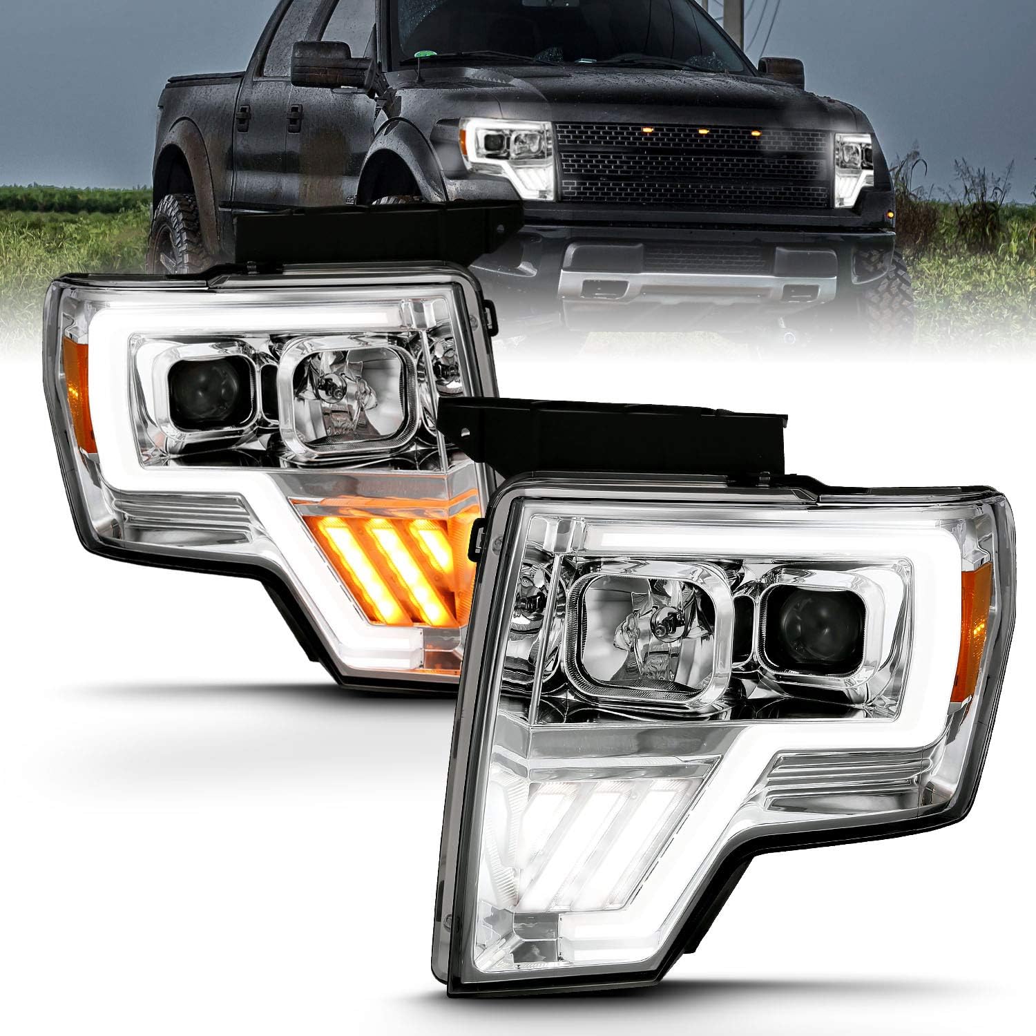 AmeriLite Replacement Headlights Assembly for 2009-2014 Ford F150 ...