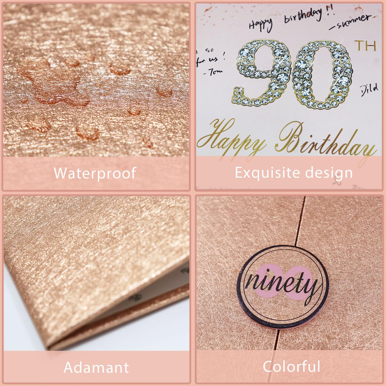 Snapklik.com : Rose Gold 90th Birthday Party Decorations, Creative 90th ...