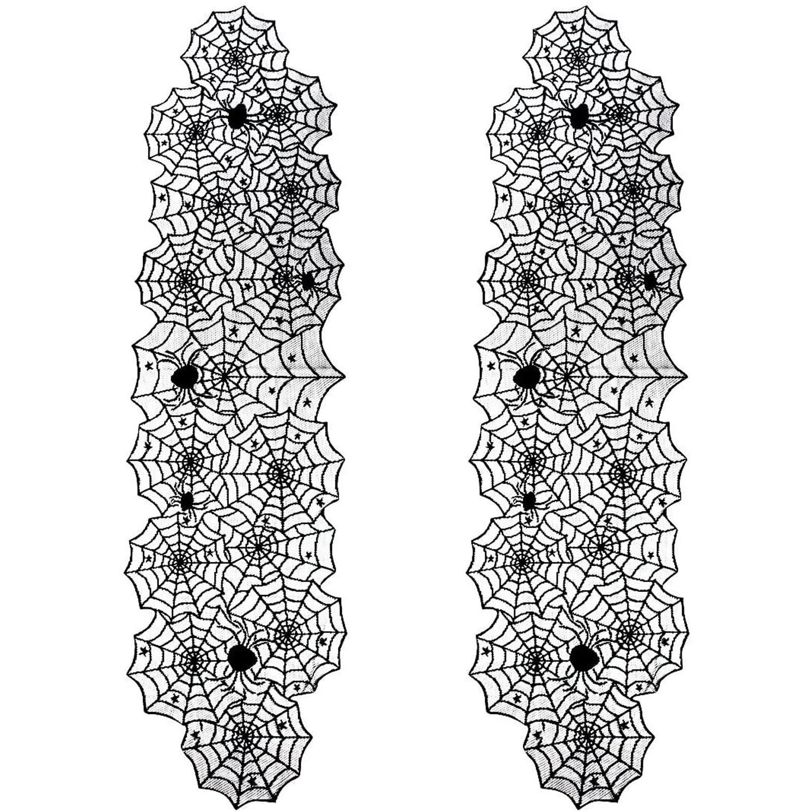 Amazon.com: Juvale 2-Pack Black Spider Web Table Runner, Spider Web ...