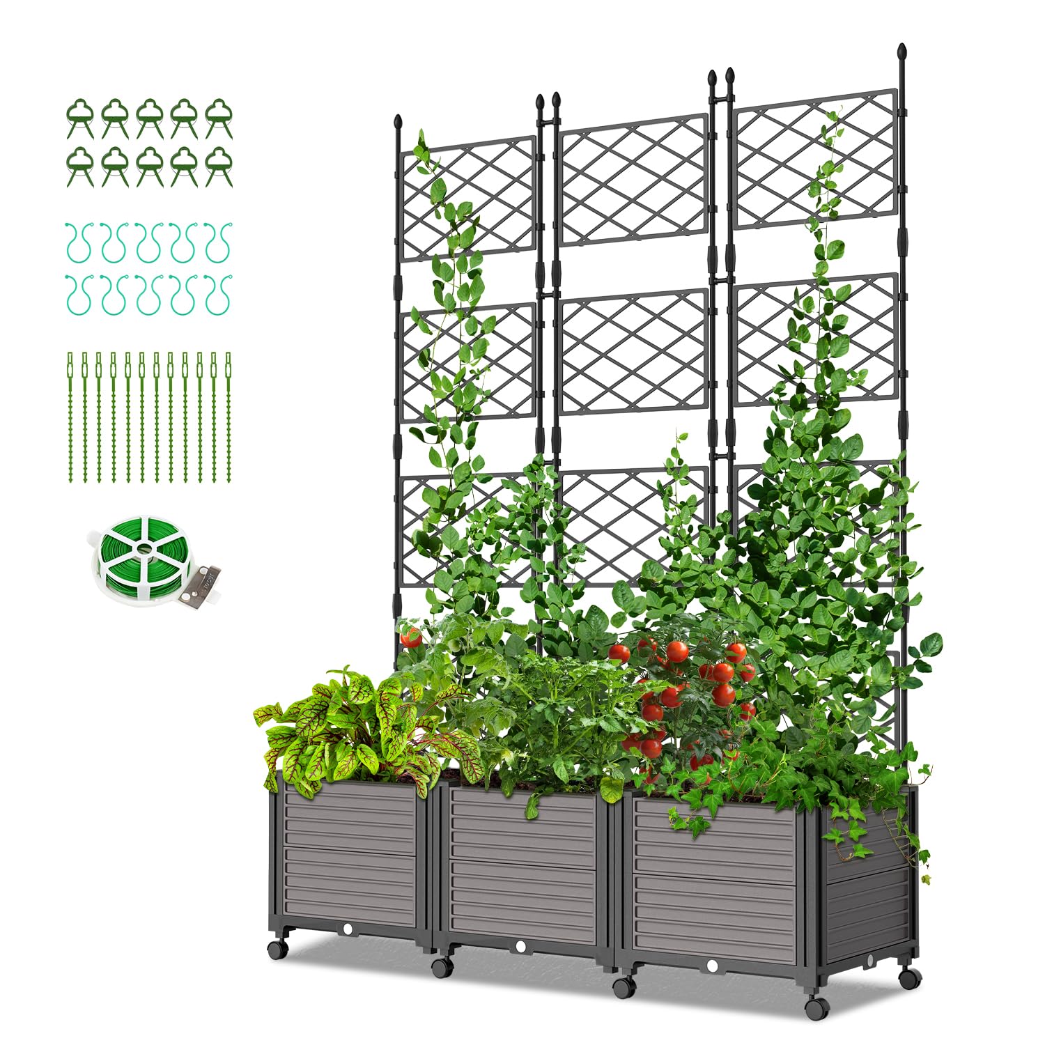 Amazon.com: SUNYRISY Planter Box Privacy Screen with Wheels and Trellis ...