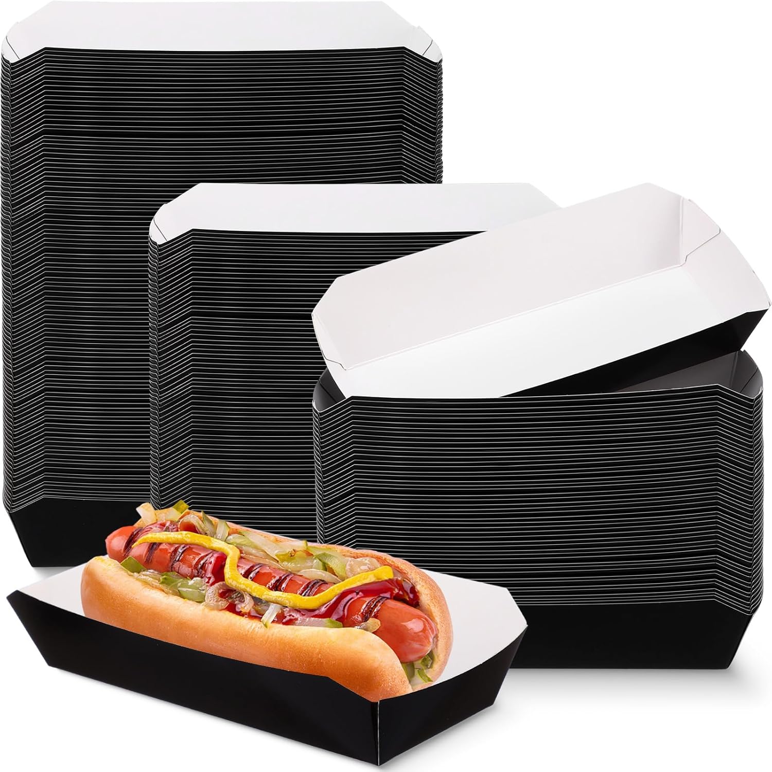 Amazon.com: 200 Pcs 200 Pcs 3lb Paper Food Tray Disposable Food Boats ...